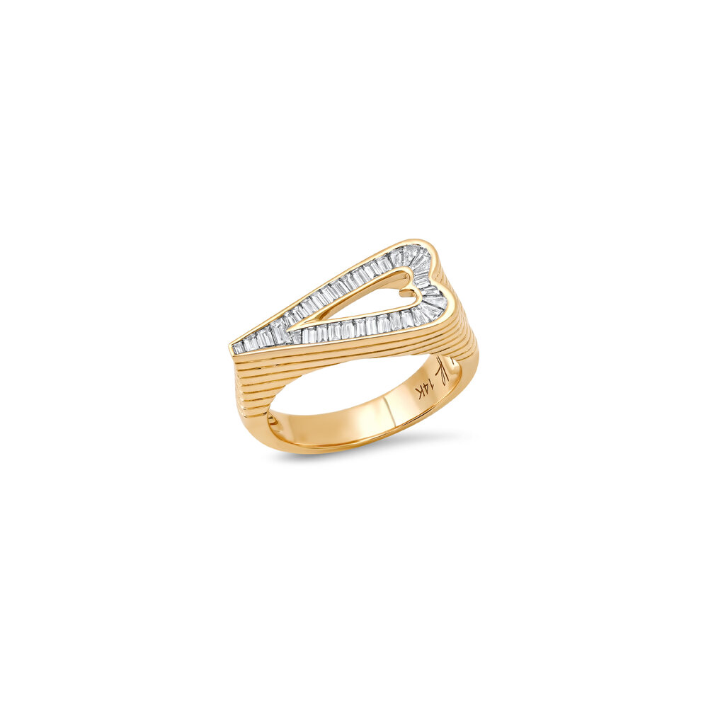 Helena Rose - 14k Yellow Gold Grandsize Diamond Heart Ring