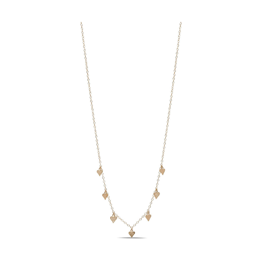 Victoria Cunningham Jewelry - Yellow Gold Diamond Heart Charm Necklace