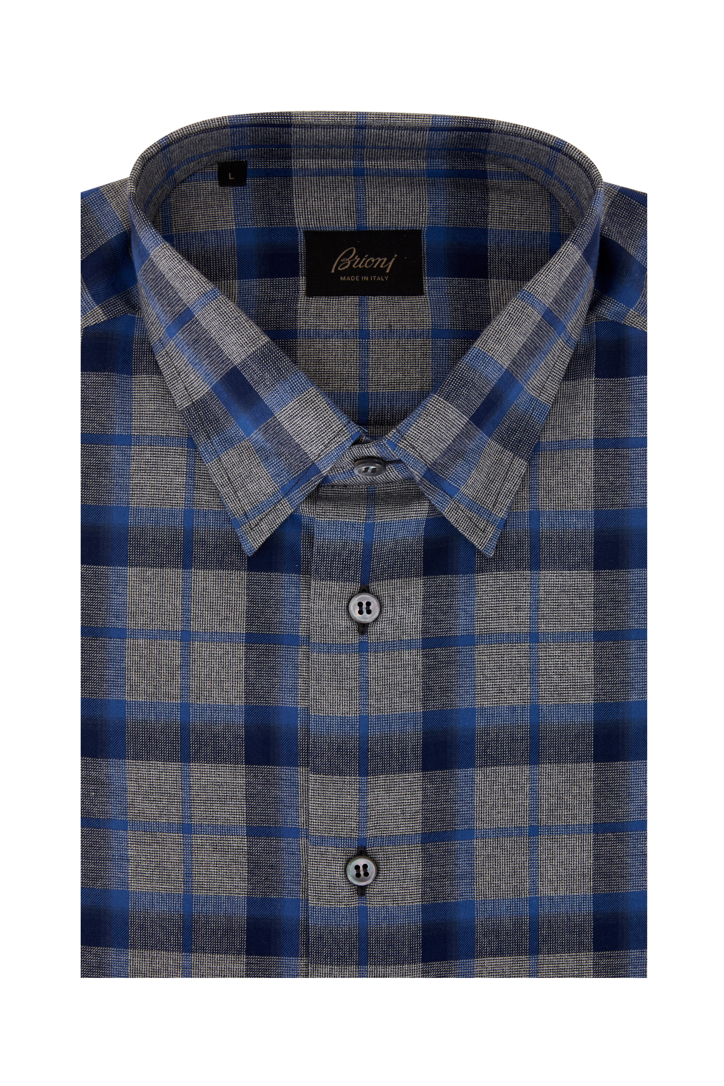 Brioni - Periwinkle Flannel Sport Shirt | Mitchell Stores