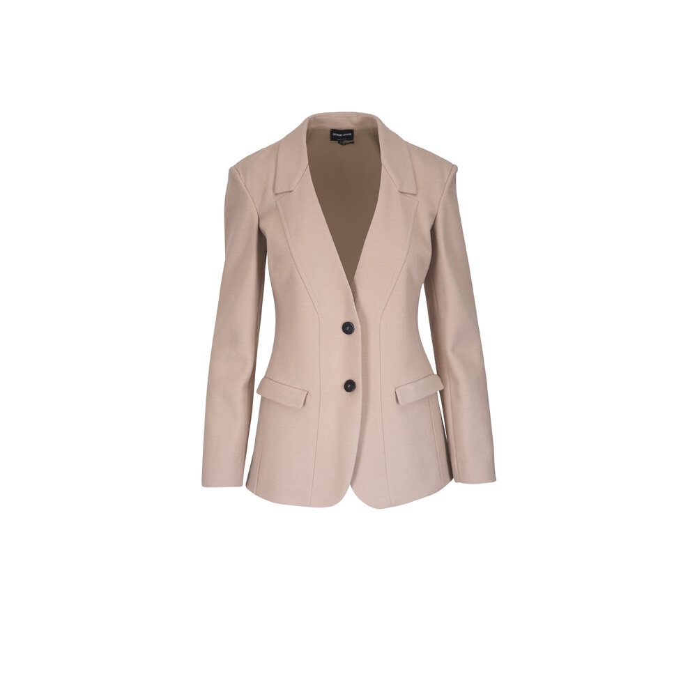 Giorgio Armani - Beige Jersey Jacket | Mitchell Stores