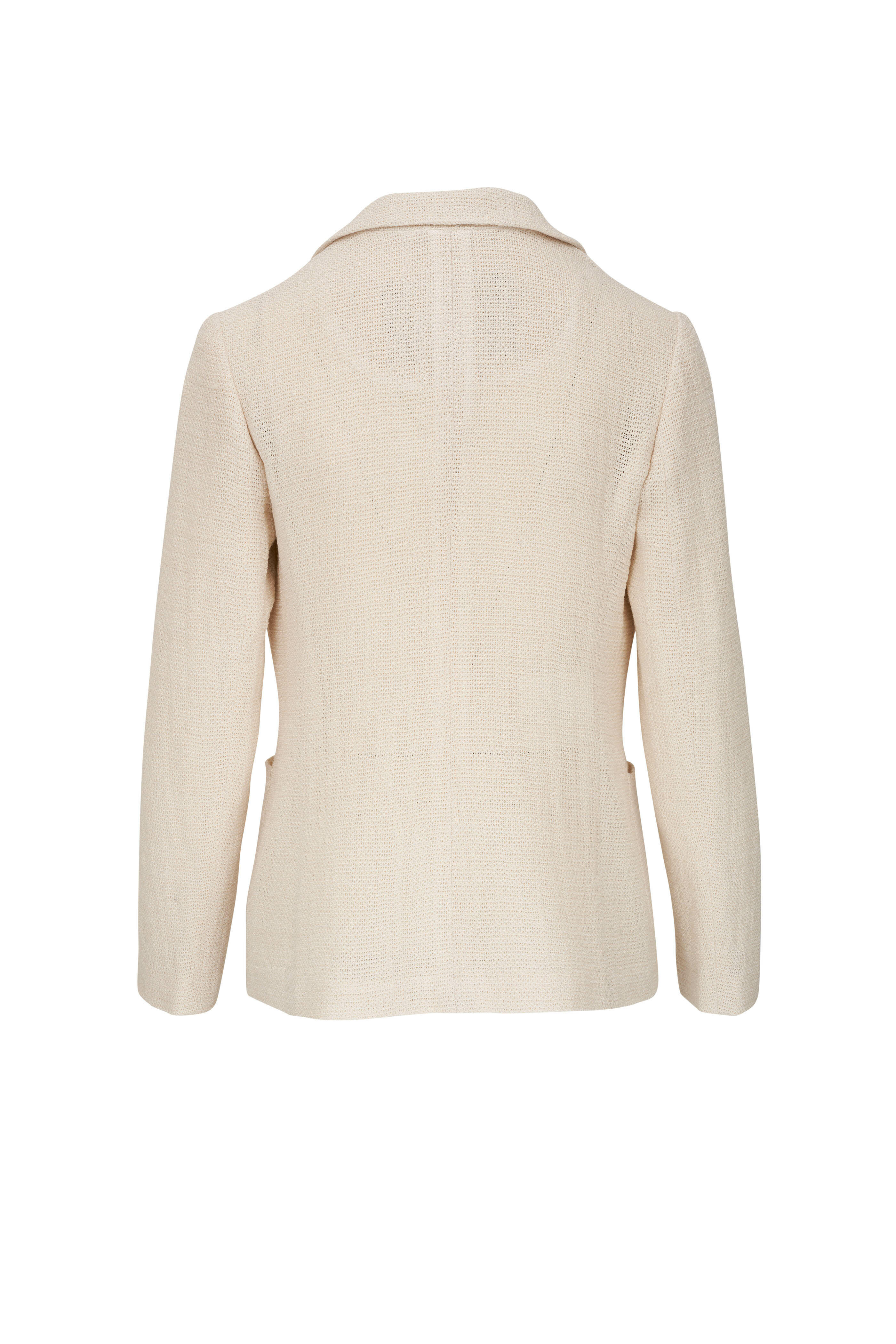 Kiton - White Wool Blend Open Jacket | Mitchell Stores