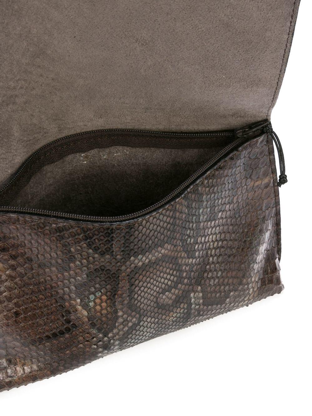 B May Bags - Dapple Gray Python Foldover Crossbody