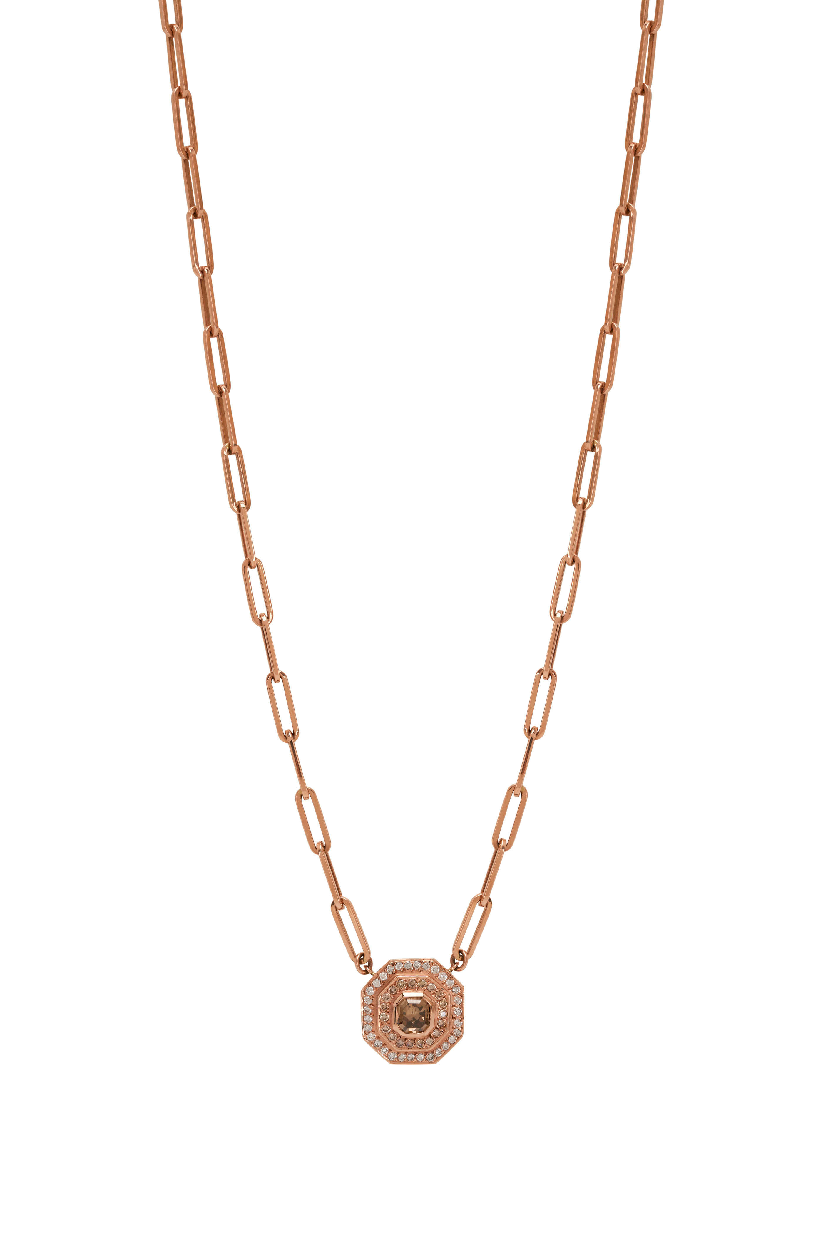 Genevieve Lau - Paperclip Chain Octagon Pendant Necklace