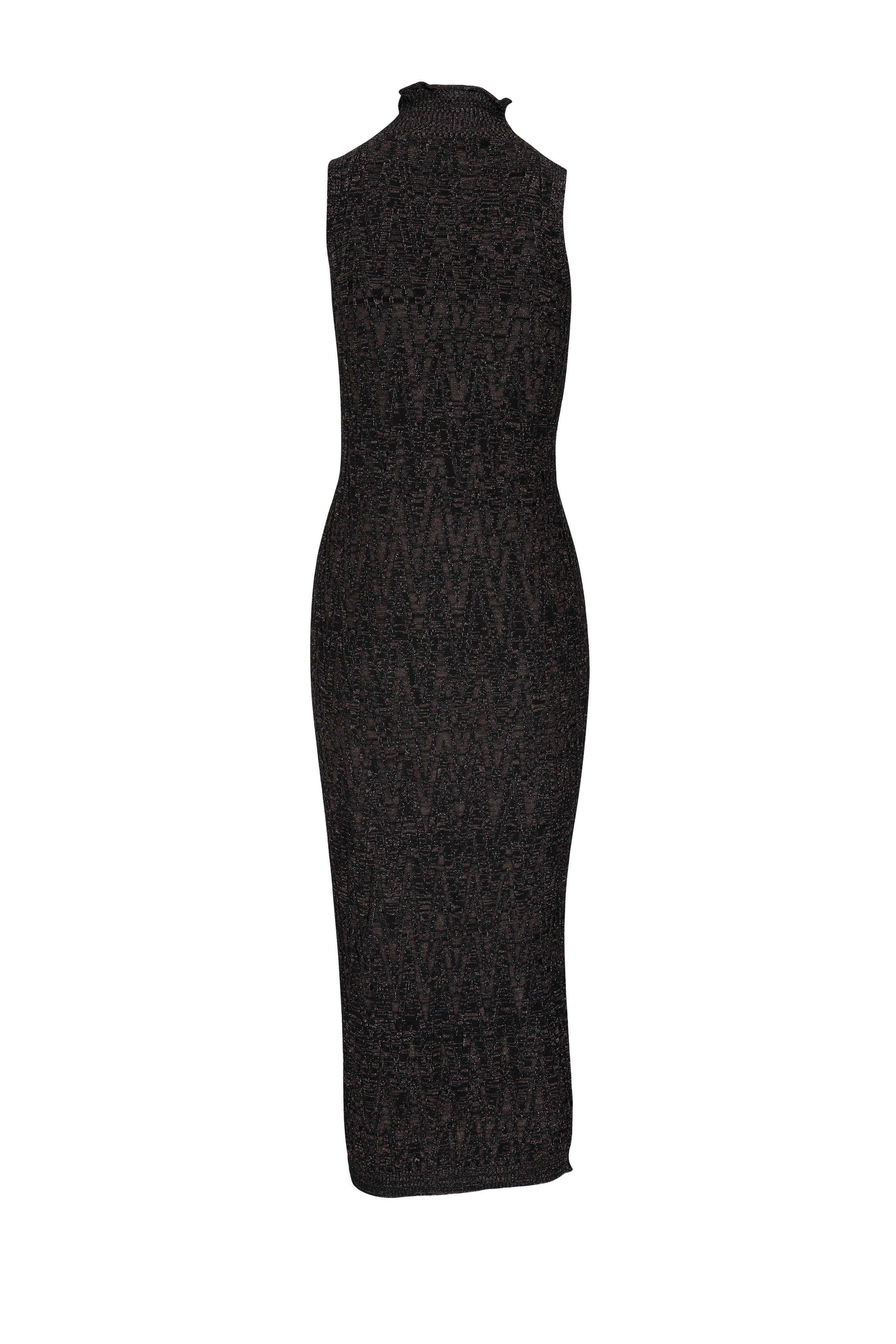 D.Exterior - Black & Brown Lurex Midi Dress | Mitchell Stores