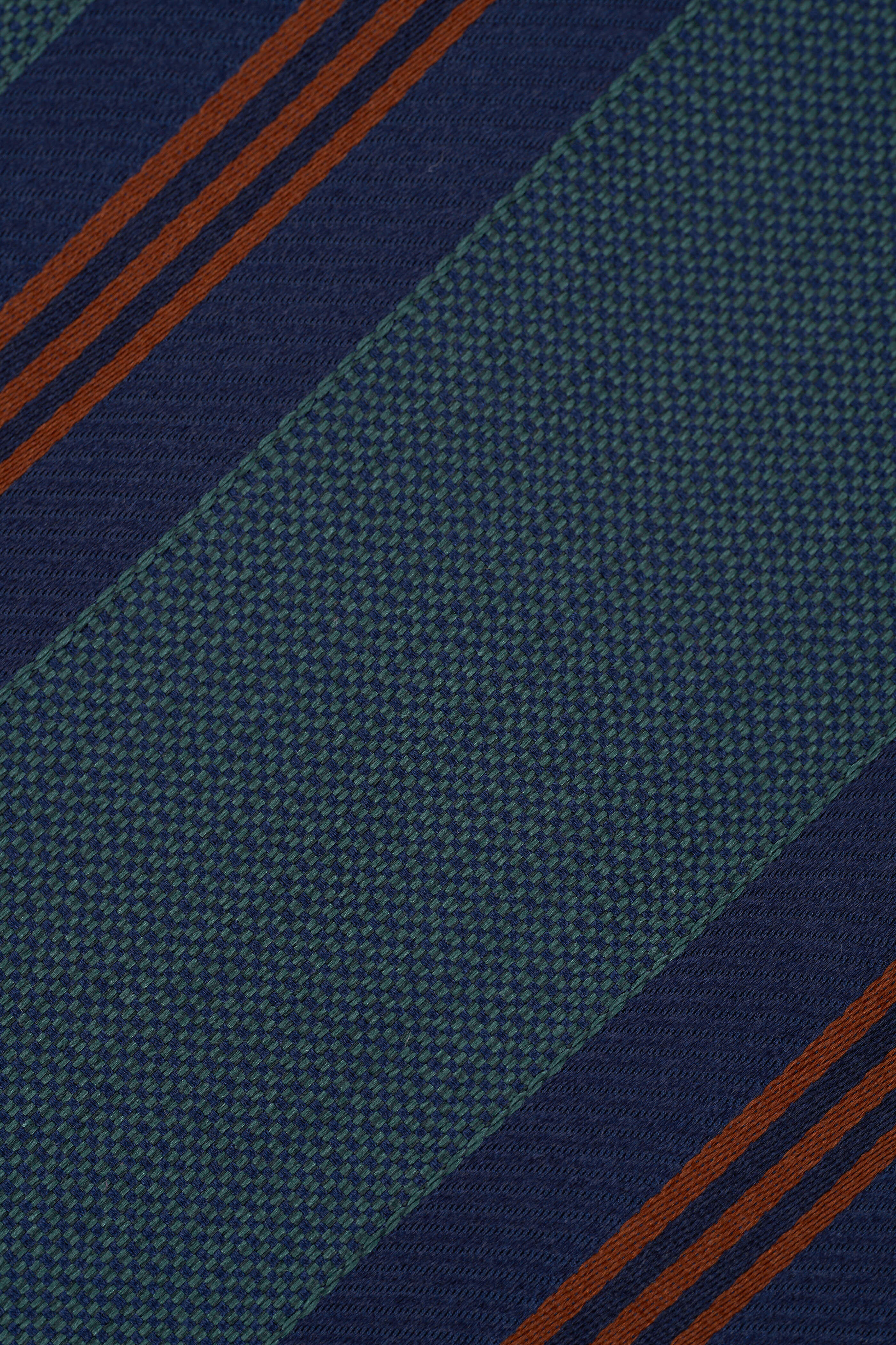 Kiton - Green, Blue & Red Striped Silk Necktie | Mitchell Stores