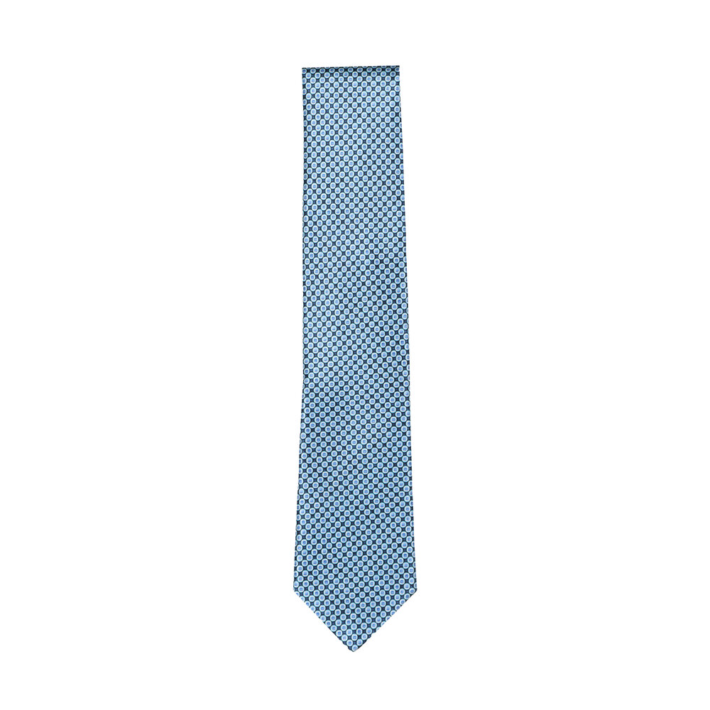 Geoff Nicholson - Blue Micro Dot Silk Necktie | Mitchell Stores