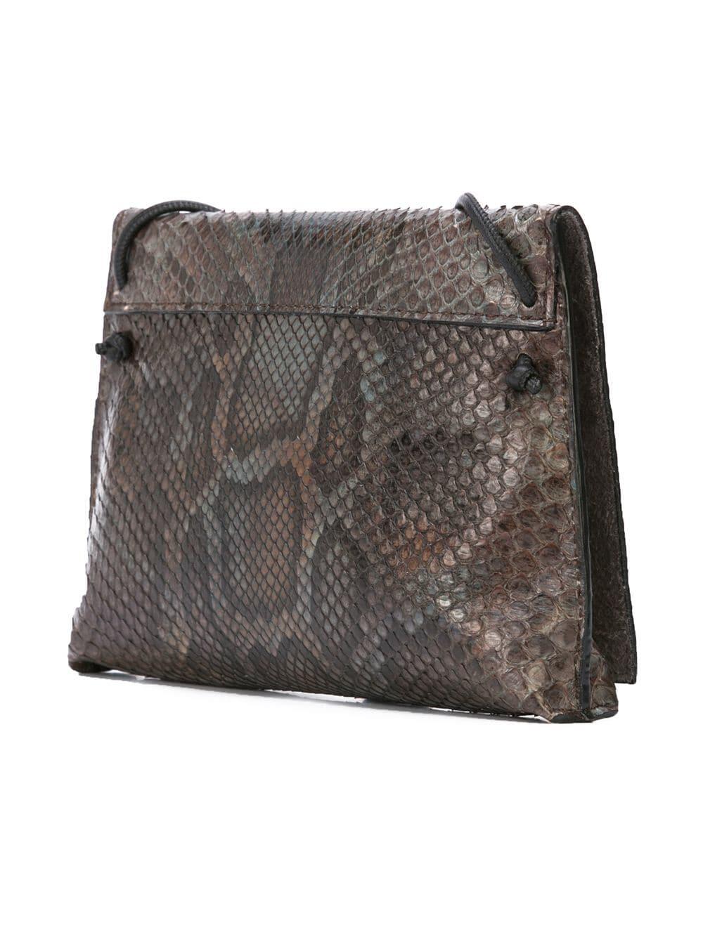 B May Bags - Dapple Gray Python Foldover Crossbody