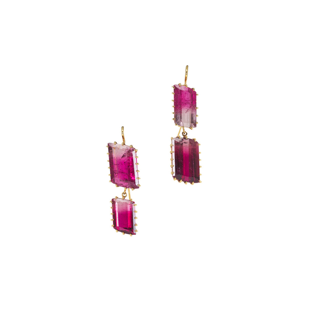 Renee Lewis - 18k Yellow Gold Tourmaline Drop Earring