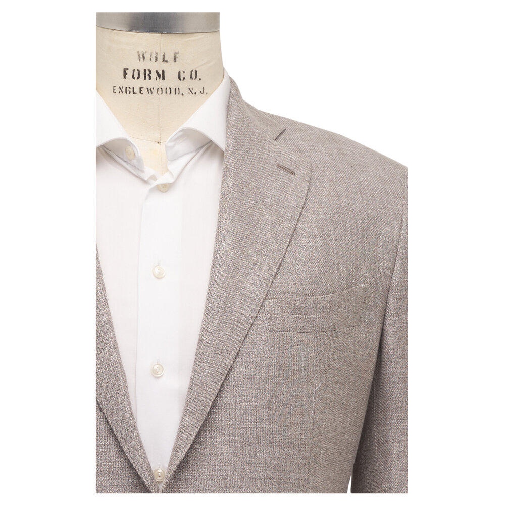 Atelier Munro - Tan Textured Solid Linen, Wool & Silk Sportcoat