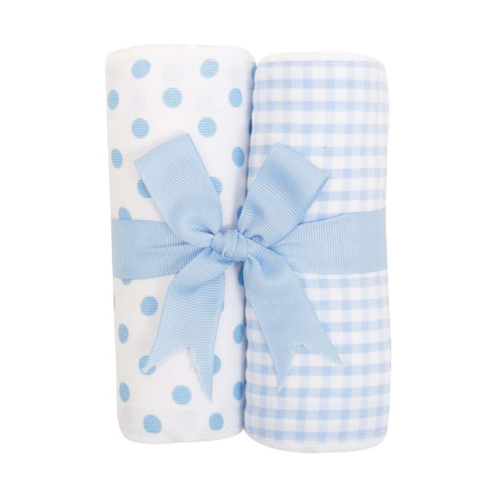 3marthas - Set of Two Burp Pads Puppy Blue | Mitchell Stores