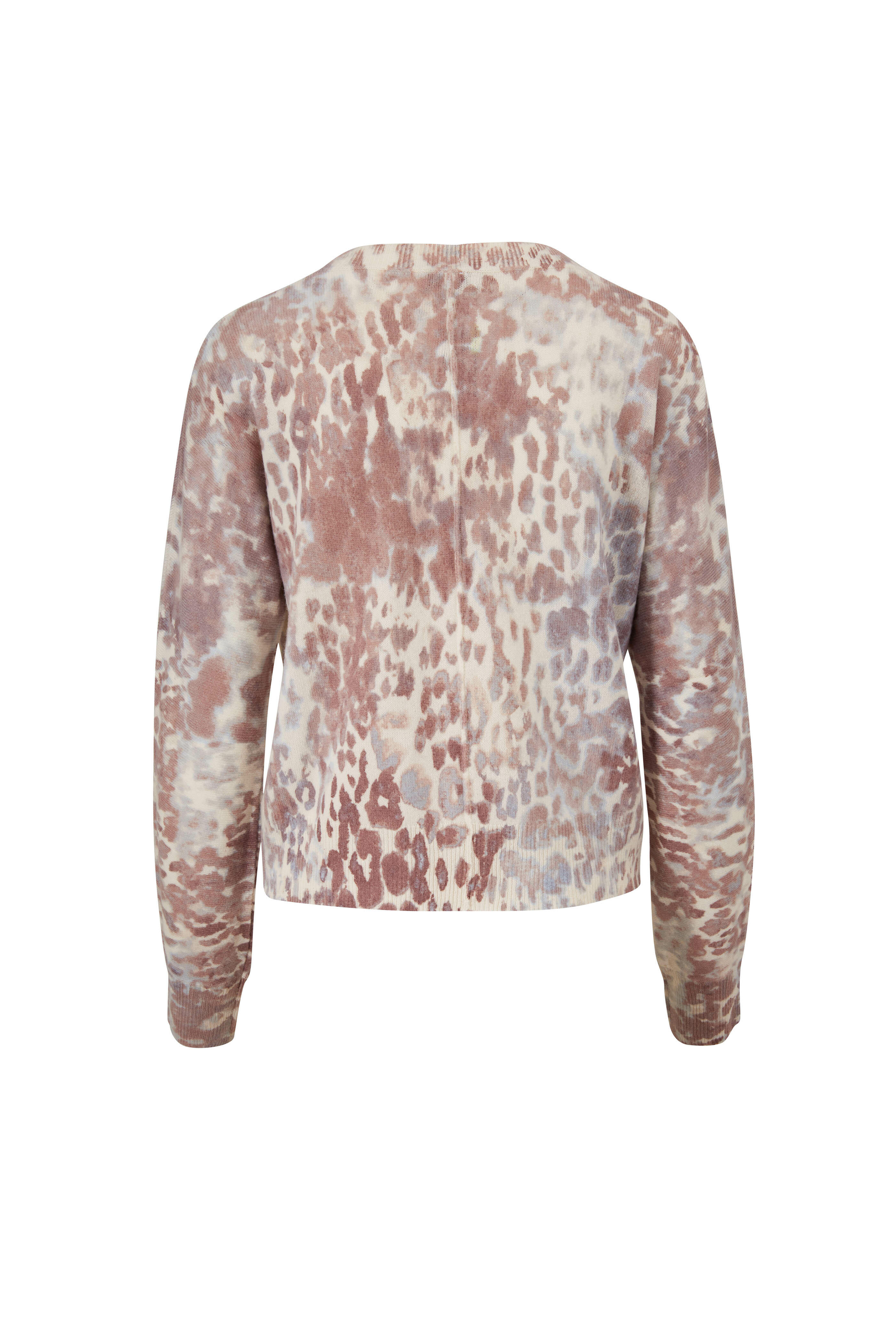 Kinross - Suede Multi Leopard Cashmere Cardigan | Mitchell Stores