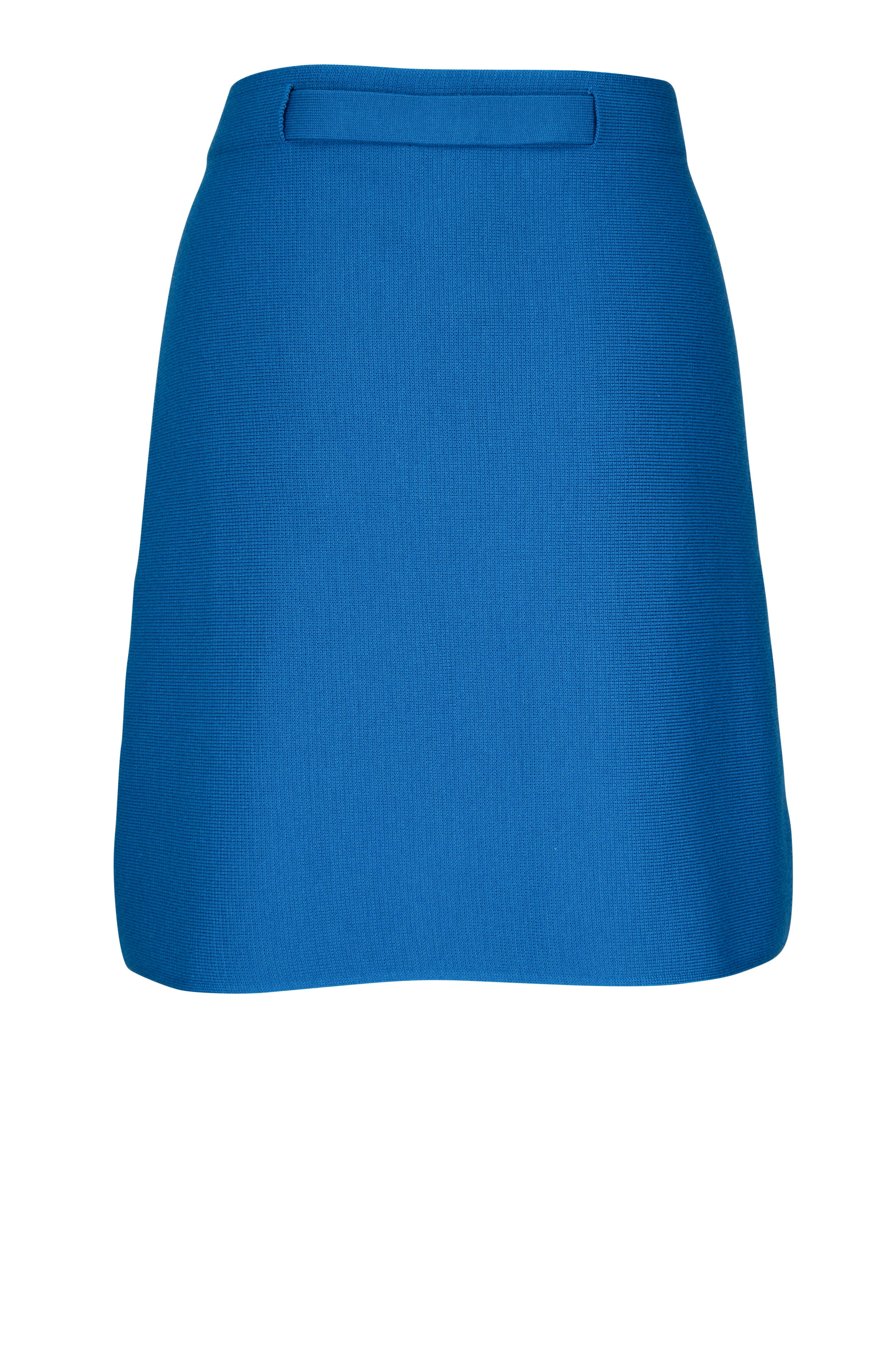 Akris - Blue Wool & Silk Blend Apron Wrap Skirt | Mitchell Stores