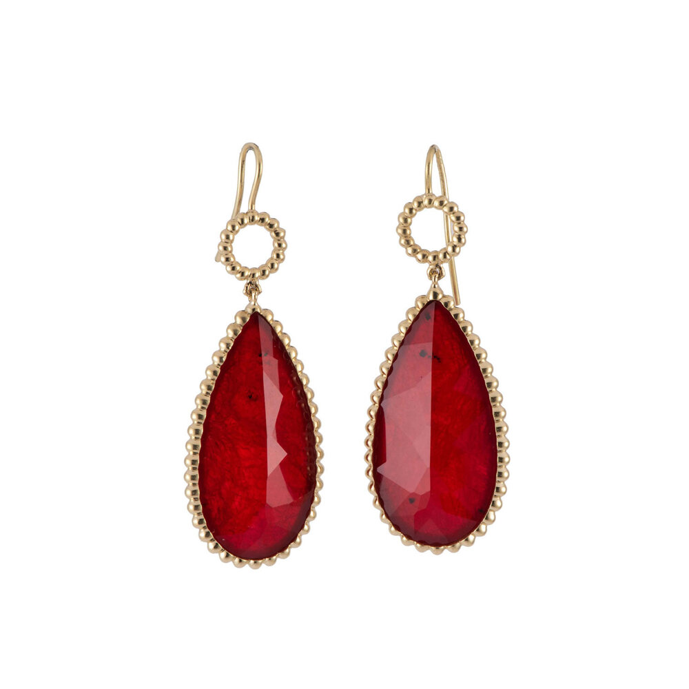 Sylva & Cie - Double Ruby Teardrop Earrings | Mitchell Stores