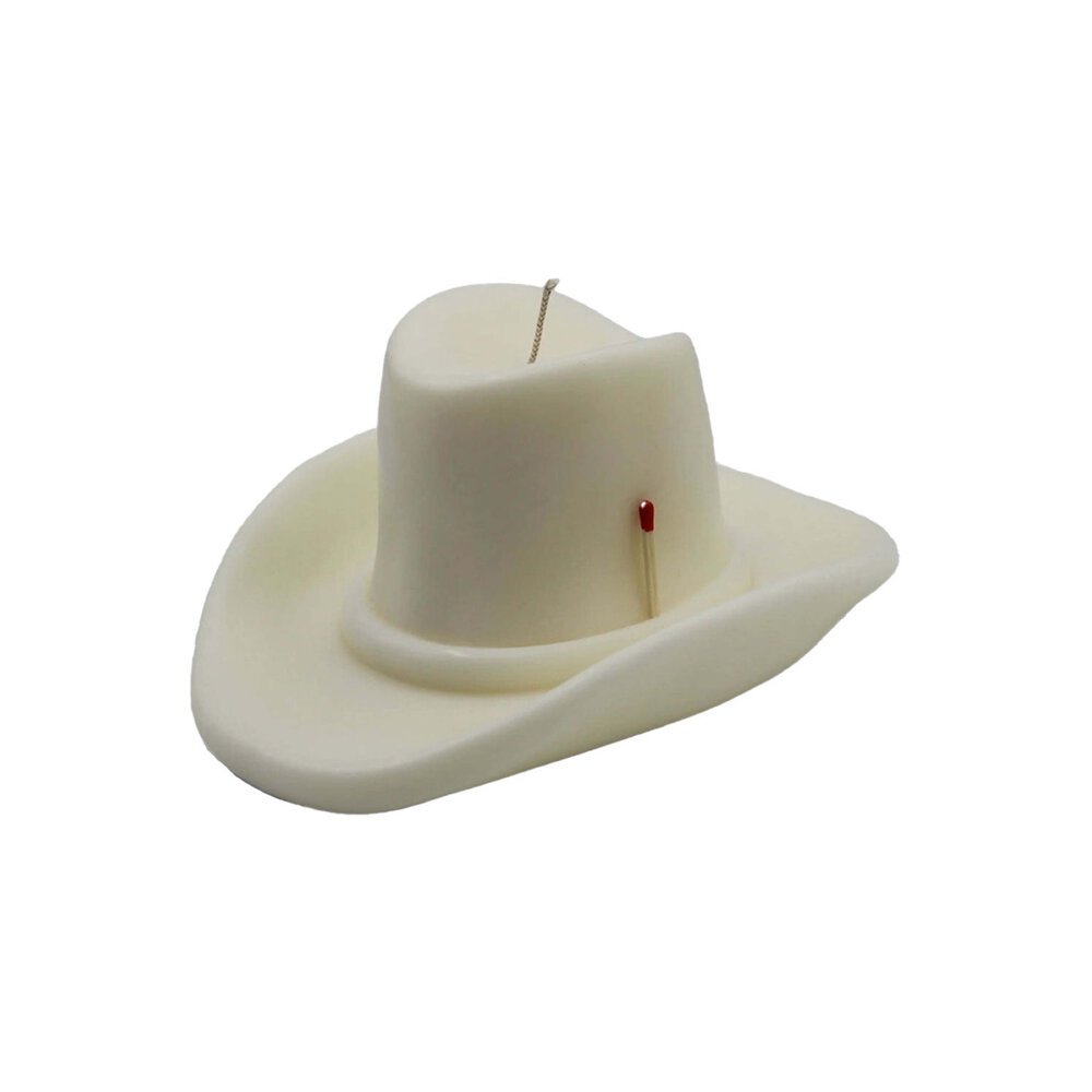 Davie Ocho Candle Co - Belle Star Cowboy Hat Candle in White