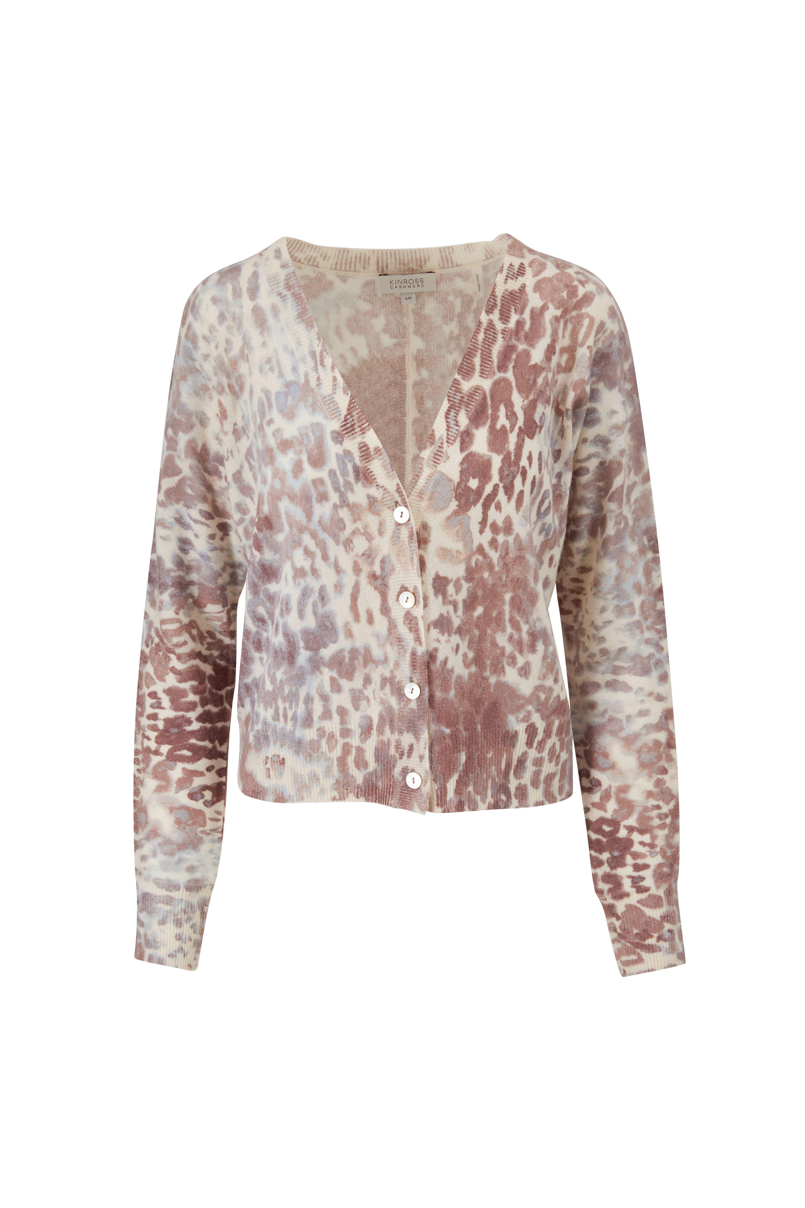 Kinross - Suede Multi Leopard Cashmere Cardigan | Mitchell Stores