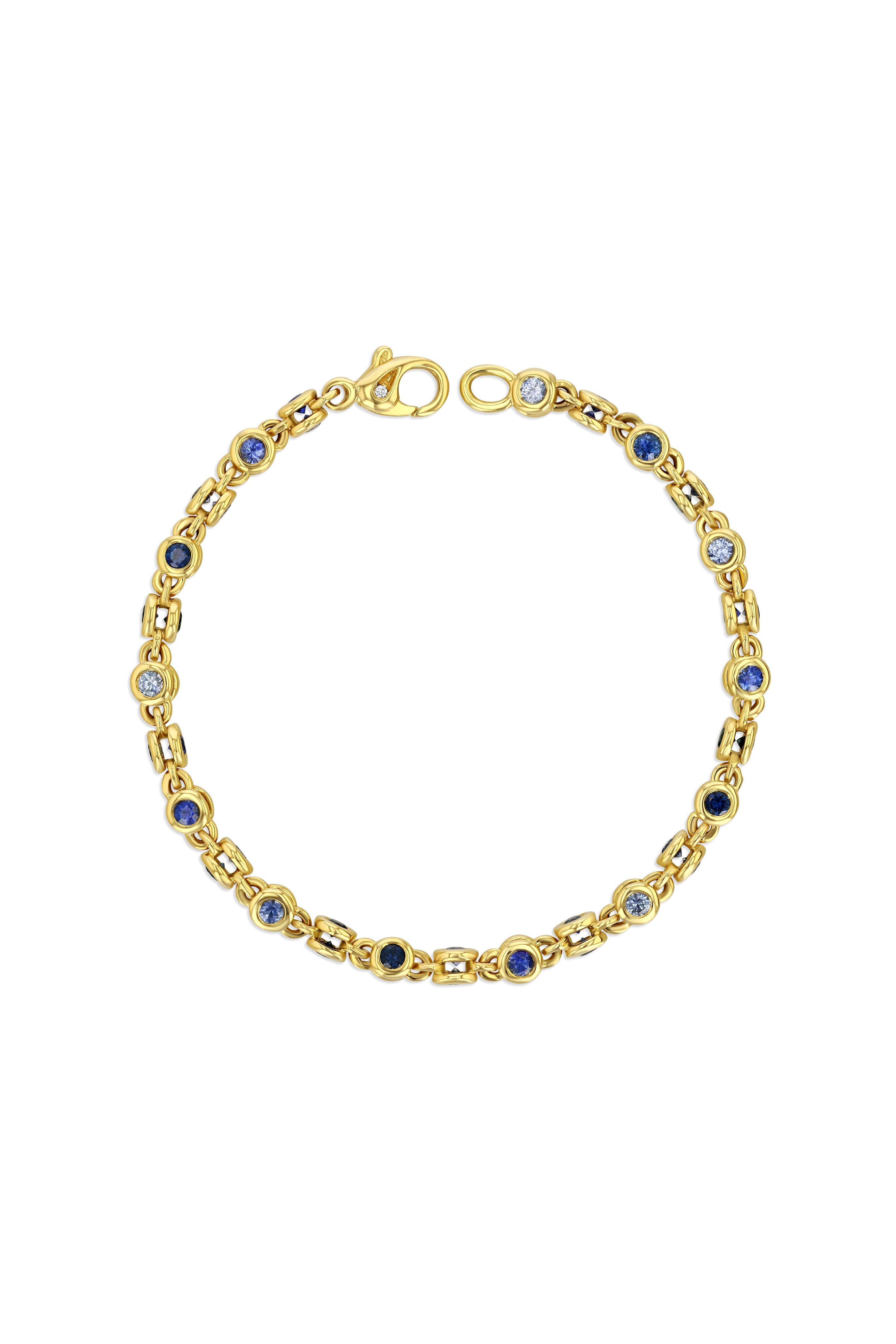 Aaron Henry - 18k Yellow Gold Blue Sapphire Rolling Bracelet