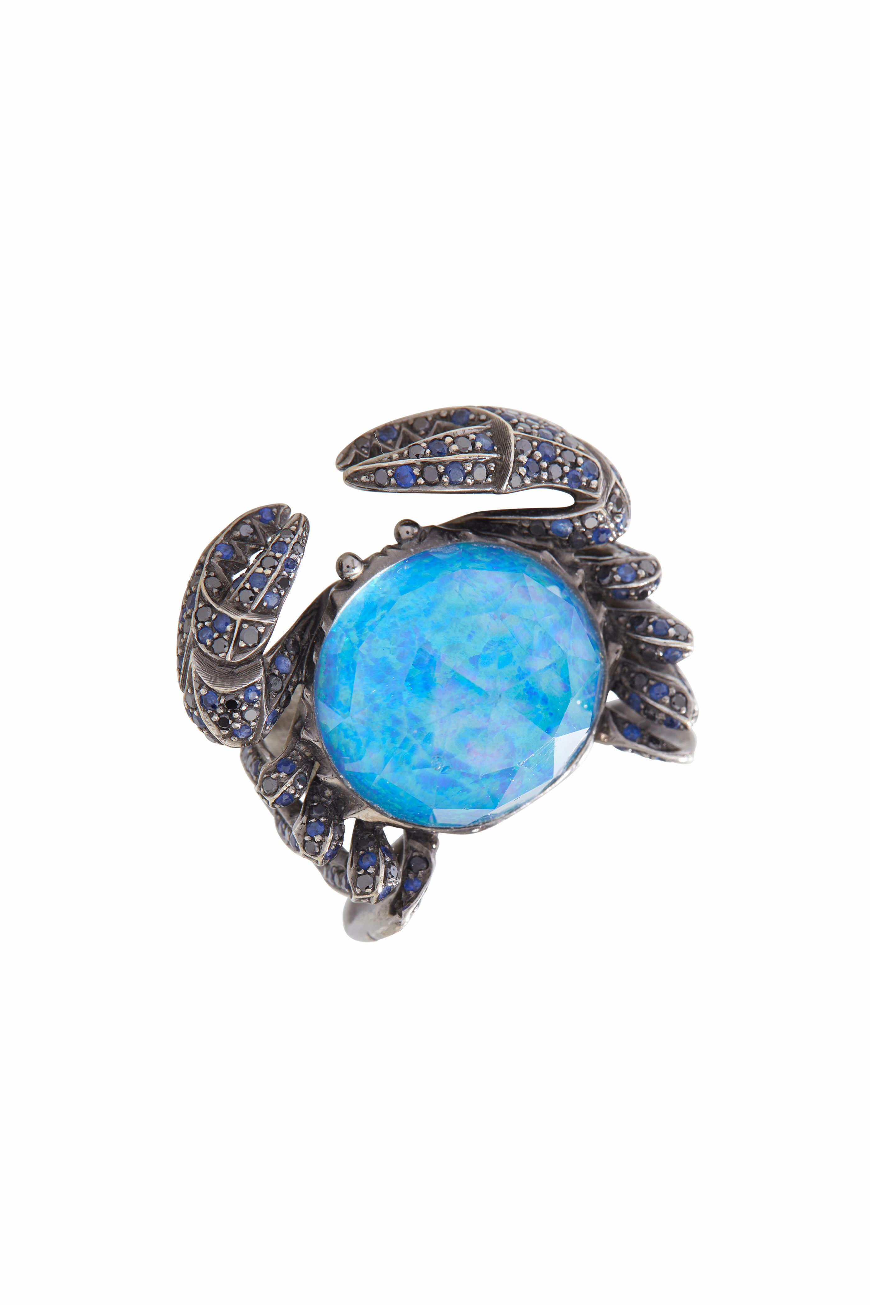 Precious - White Gold Opal & Diamond Crab Ring | Mitchell Stores