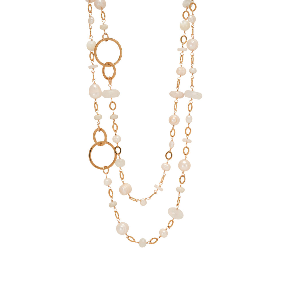 Cristina V. - Shades of White Hand Linked 36" Necklace