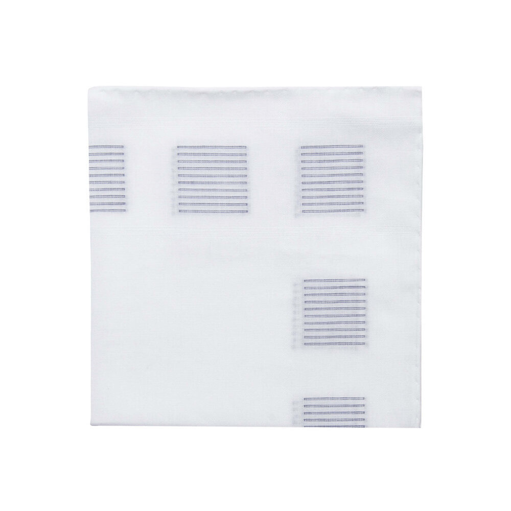 Simonnot-Godard - White and Grey Print Pocket Square