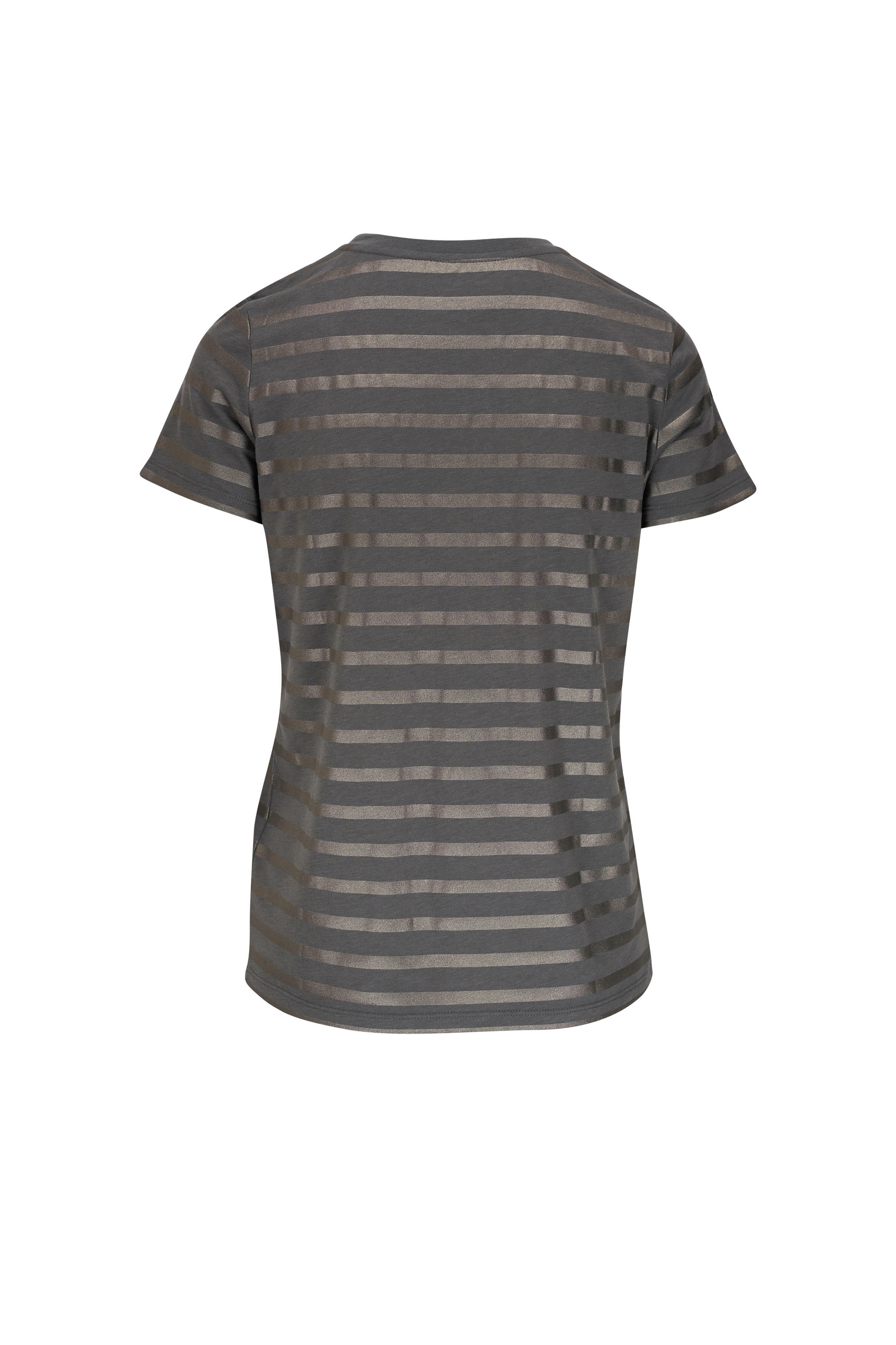 Majestic - Gray Metallic Stripe T-Shirt | Mitchell Stores