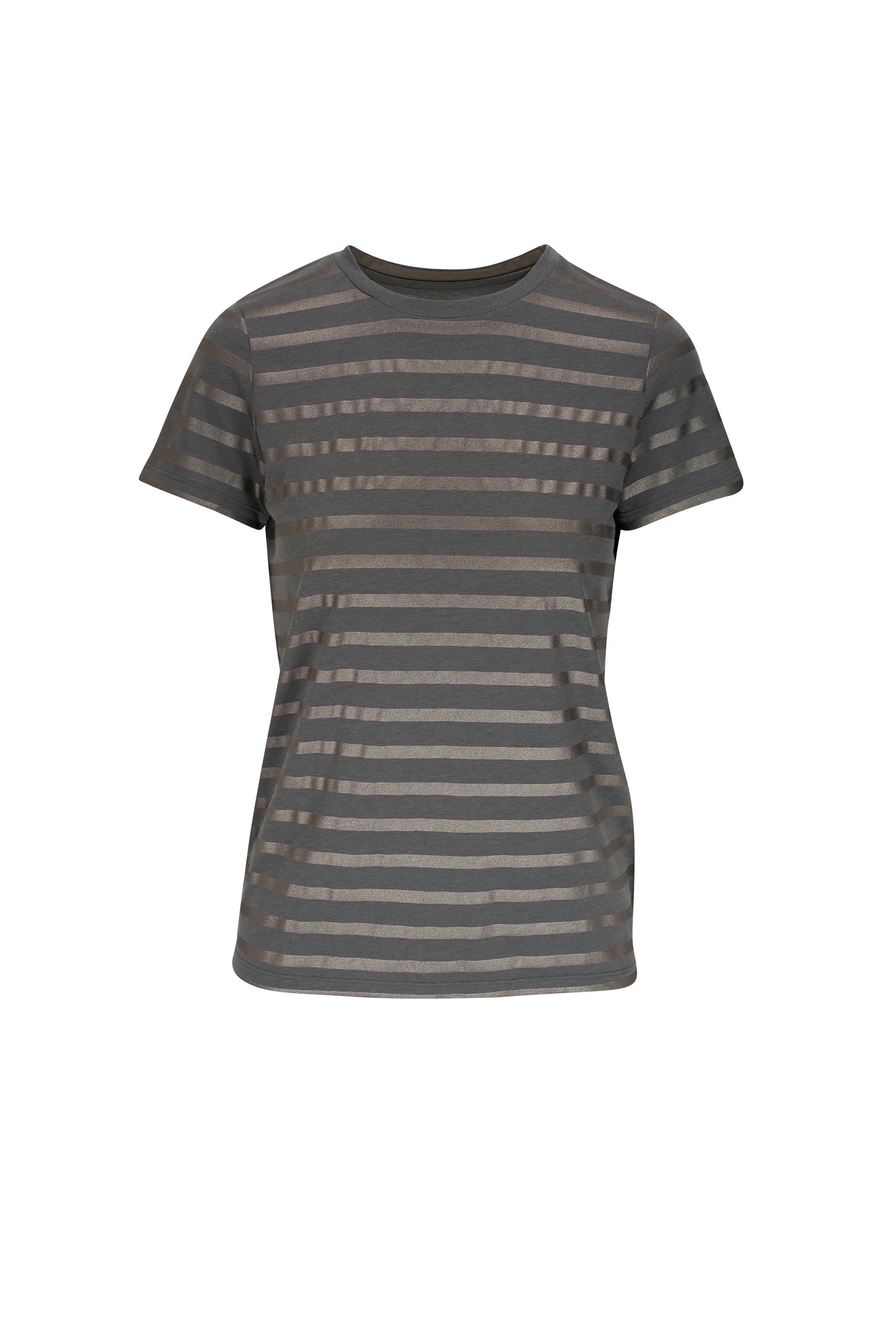 Majestic - Gray Metallic Stripe T-Shirt | Mitchell Stores