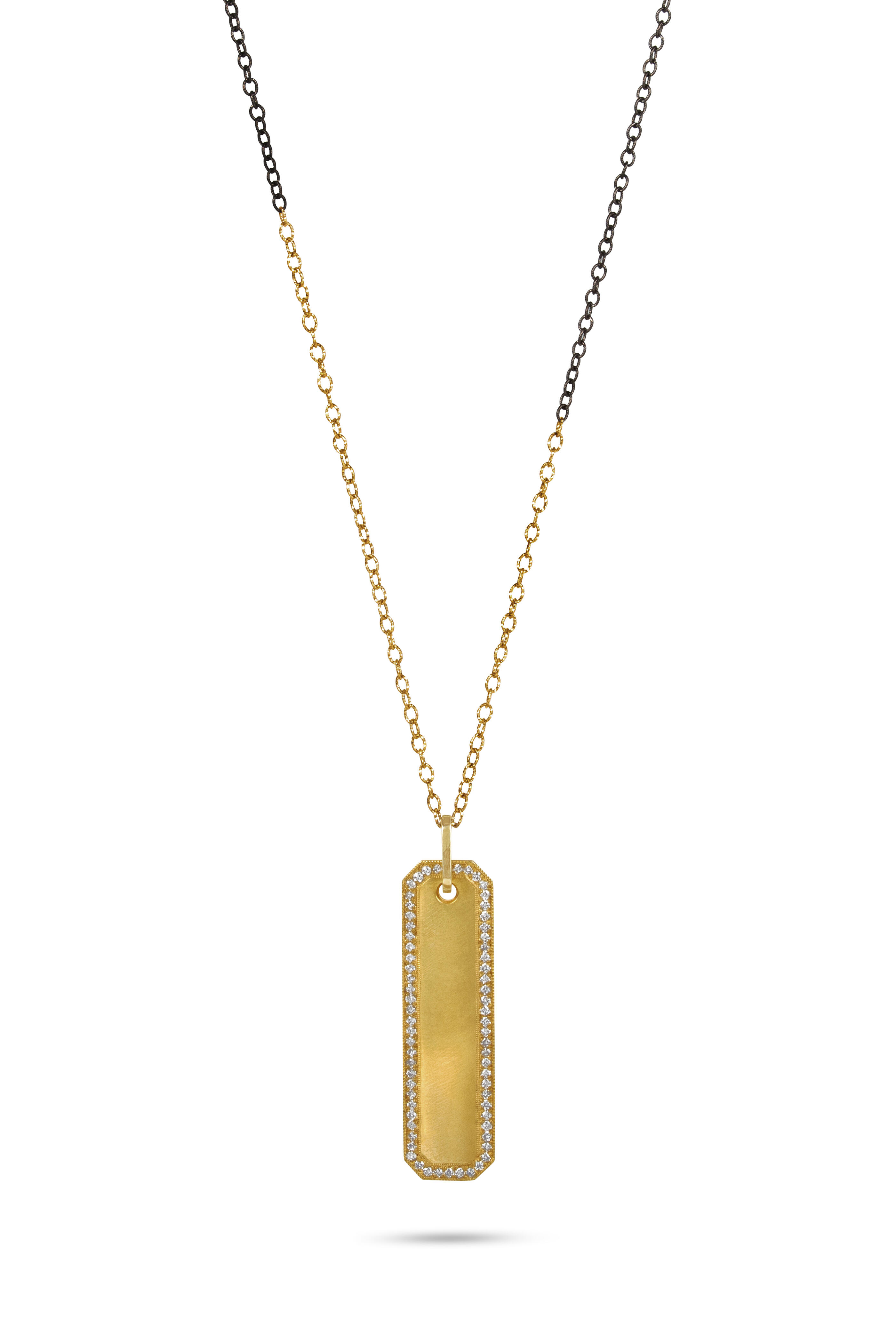 .925Suneera - West White Diamond Halo Bar Pendant