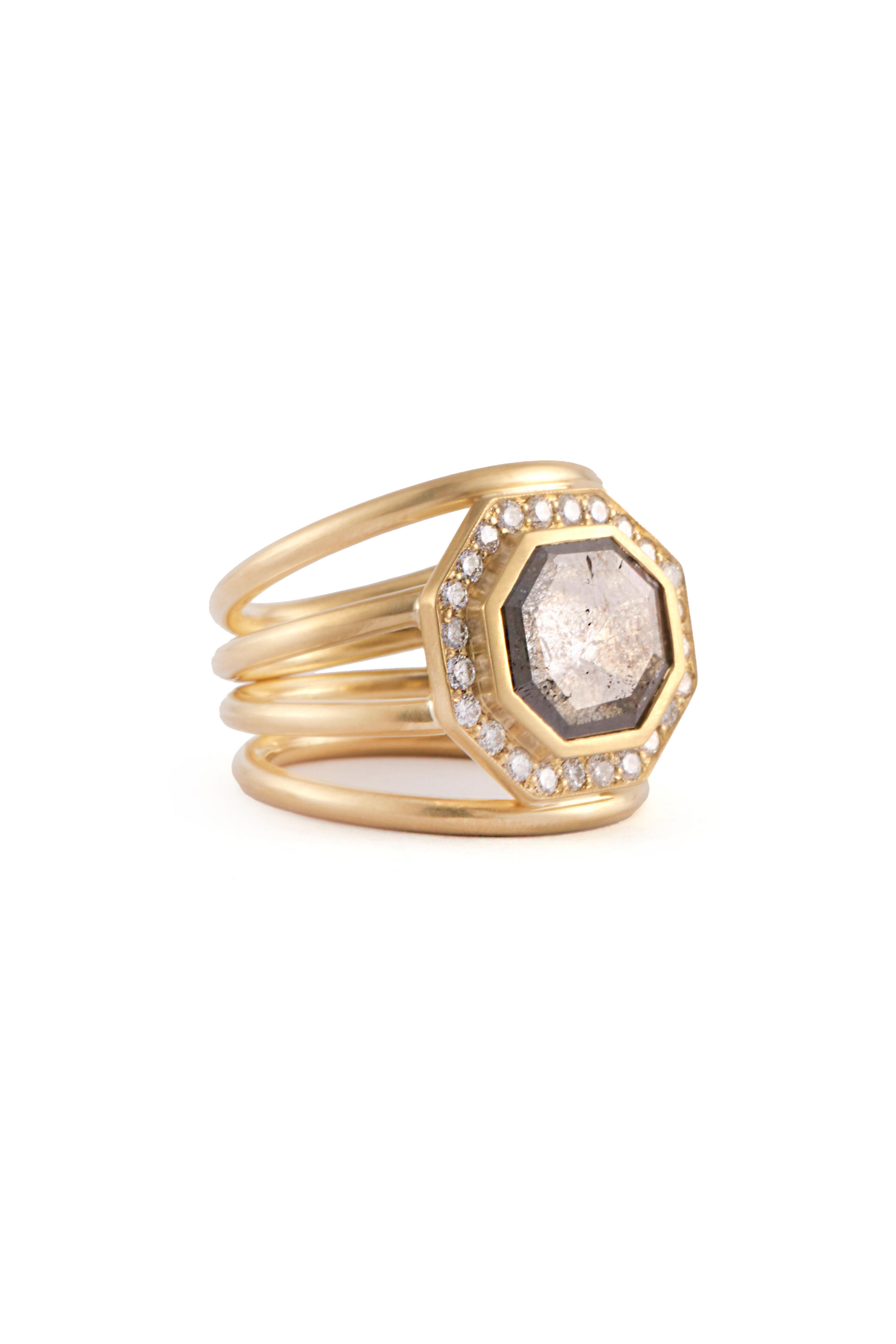 Sylva & Cie - Rough Cut Diamond Hexagon Ring | Mitchell Stores