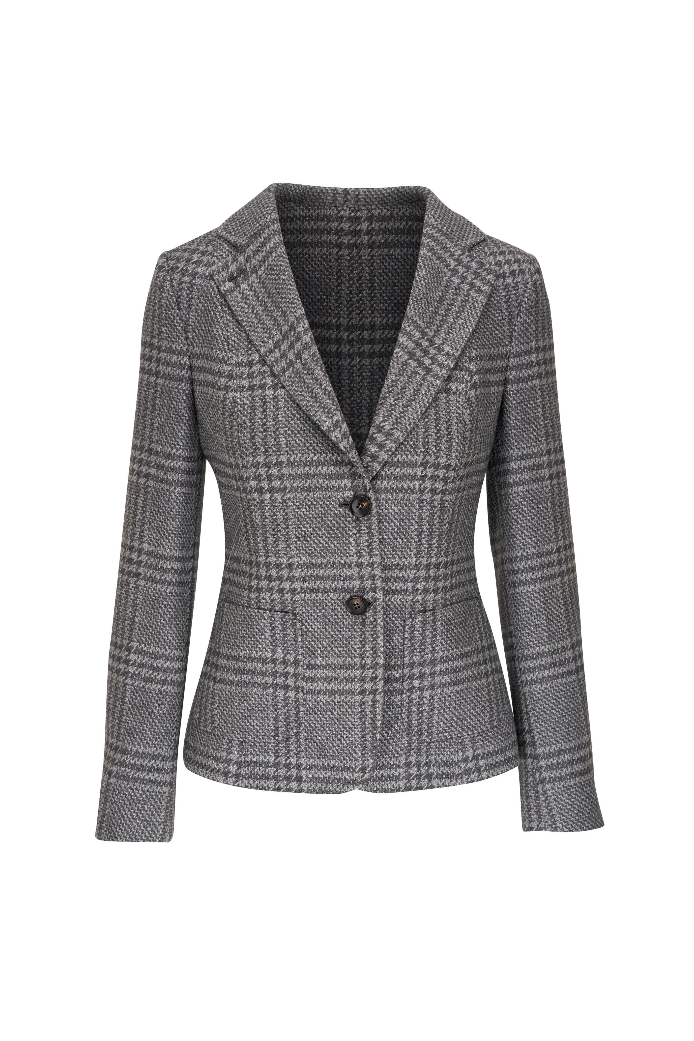 Kiton - Gray Tonal Plaid Jacket | Mitchell Stores