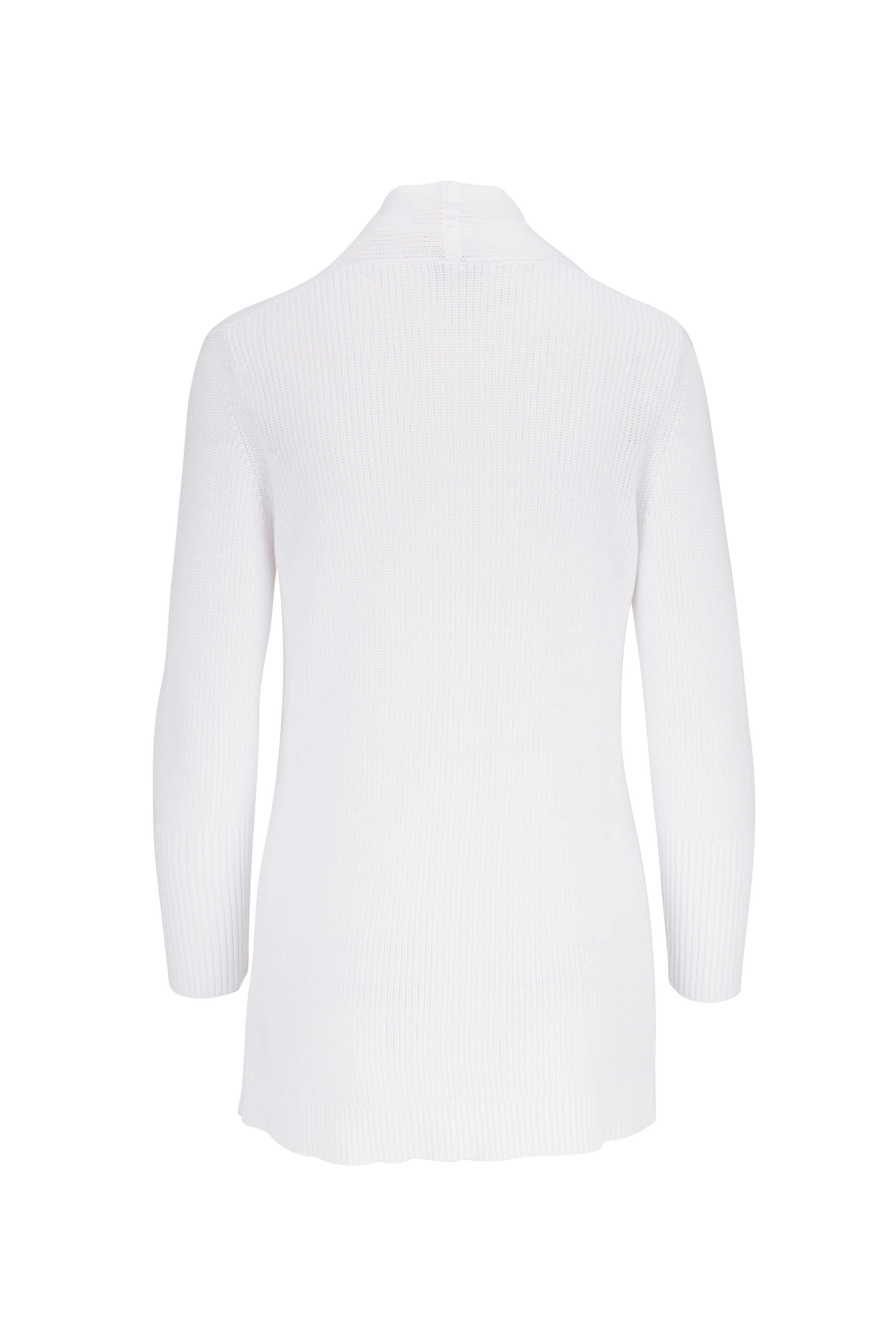 Kinross - White Easy Rib Cardigan | Mitchell Stores