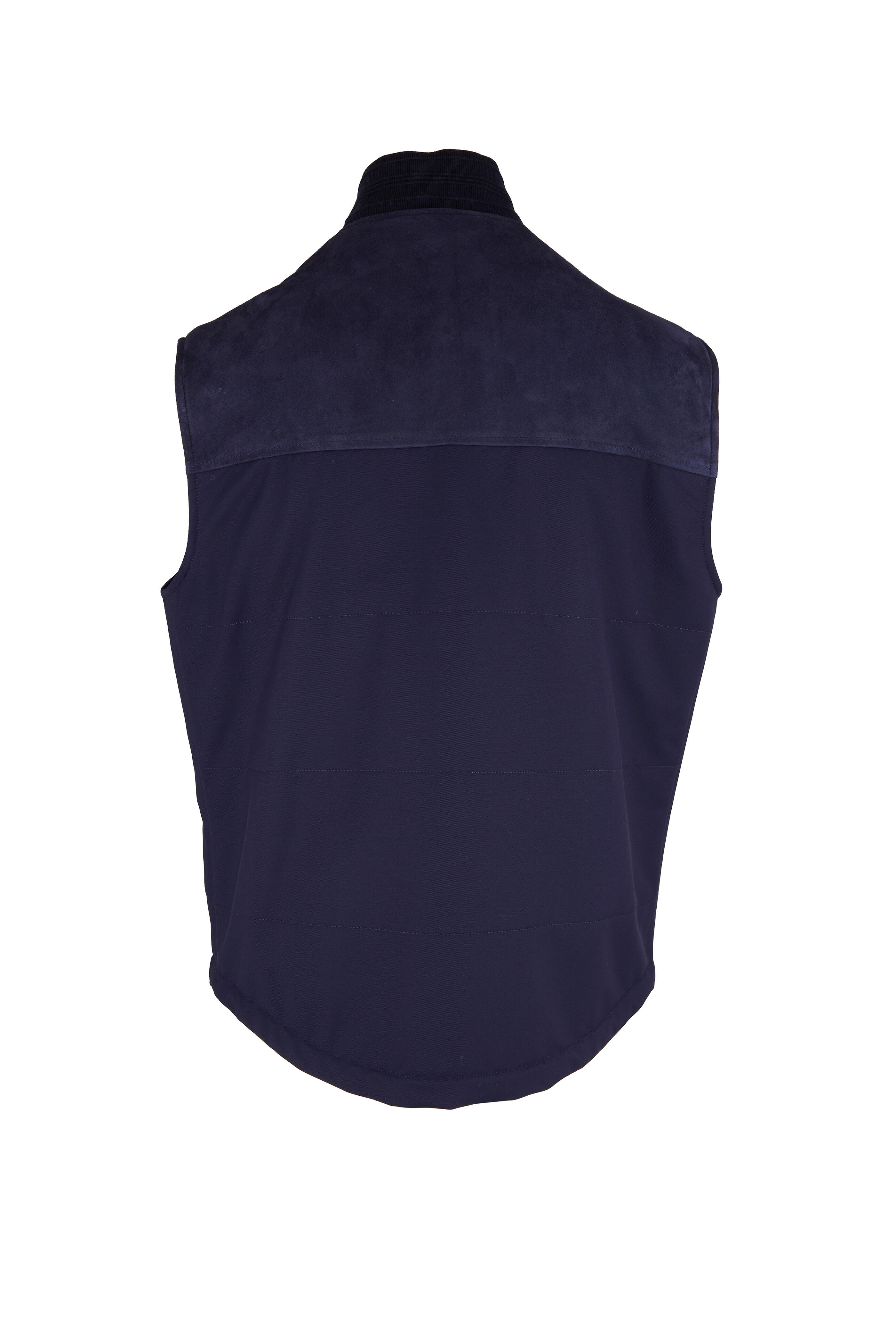 Isaia - Navy Techno Wool Vest | Mitchell Stores