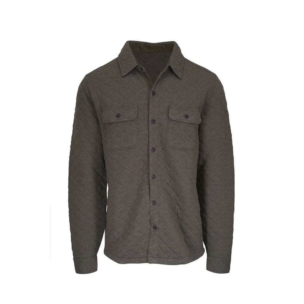 Faherty Brand - Epic Olive Mélange Quilted Fleece CPO Jacket