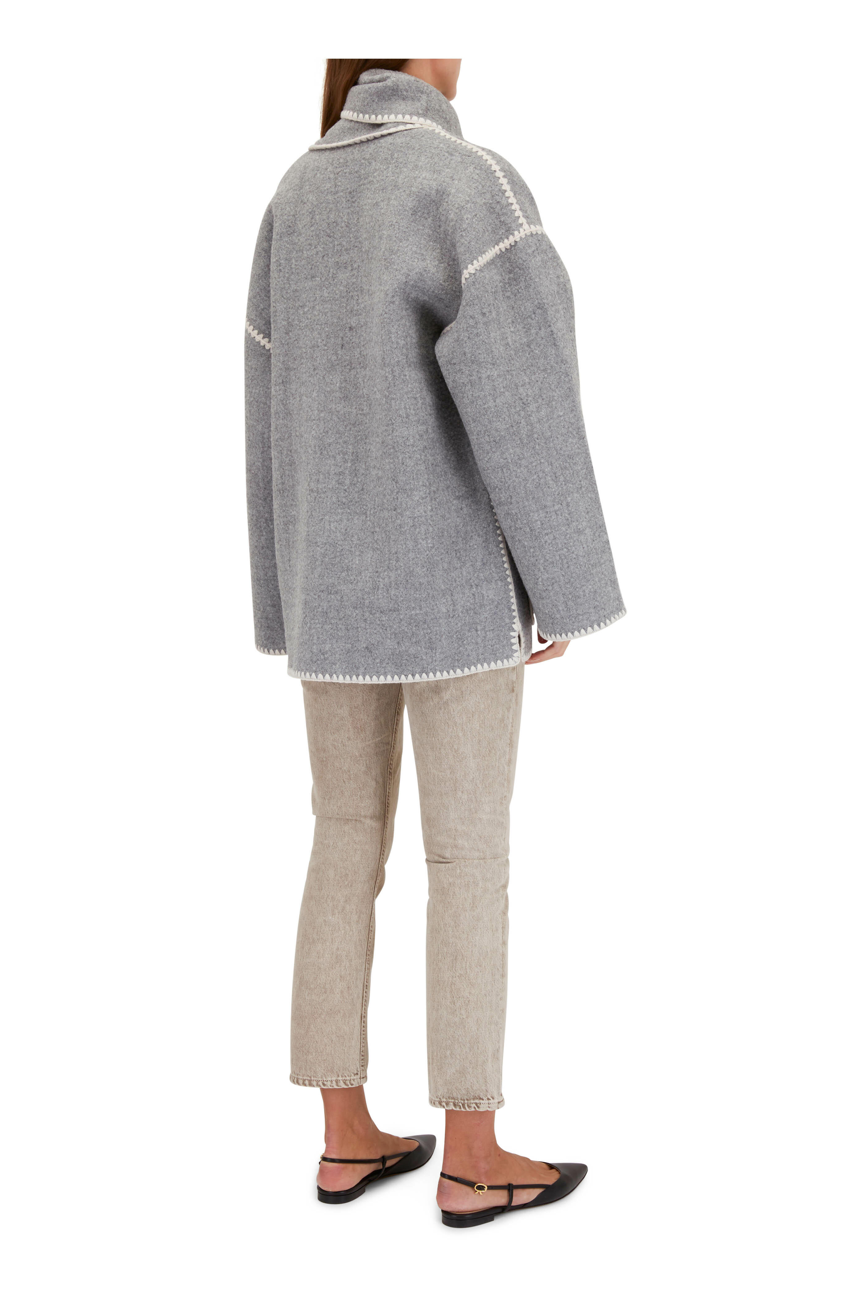 Frame - Off White Multi Striped Oversized Shirt | Mitchell Stores