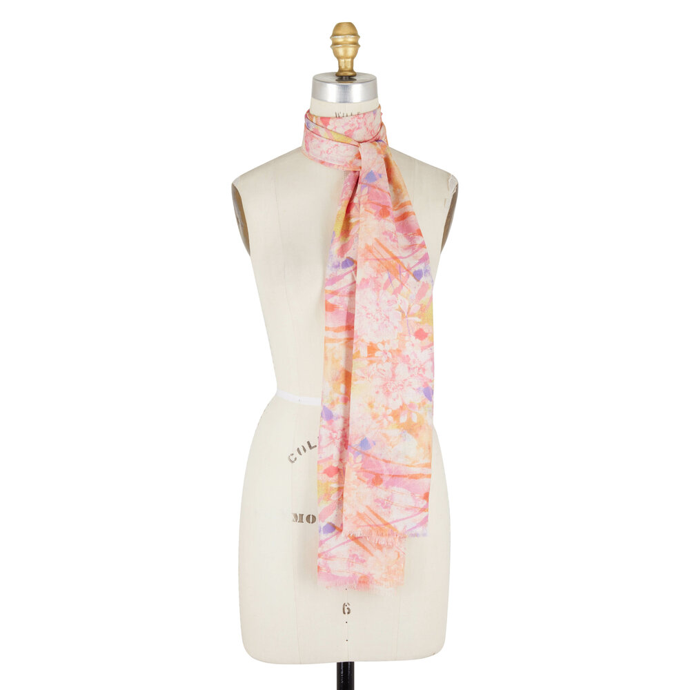 Kinross - Sunrise Flamingo Floral Print Scarf | Mitchell Stores