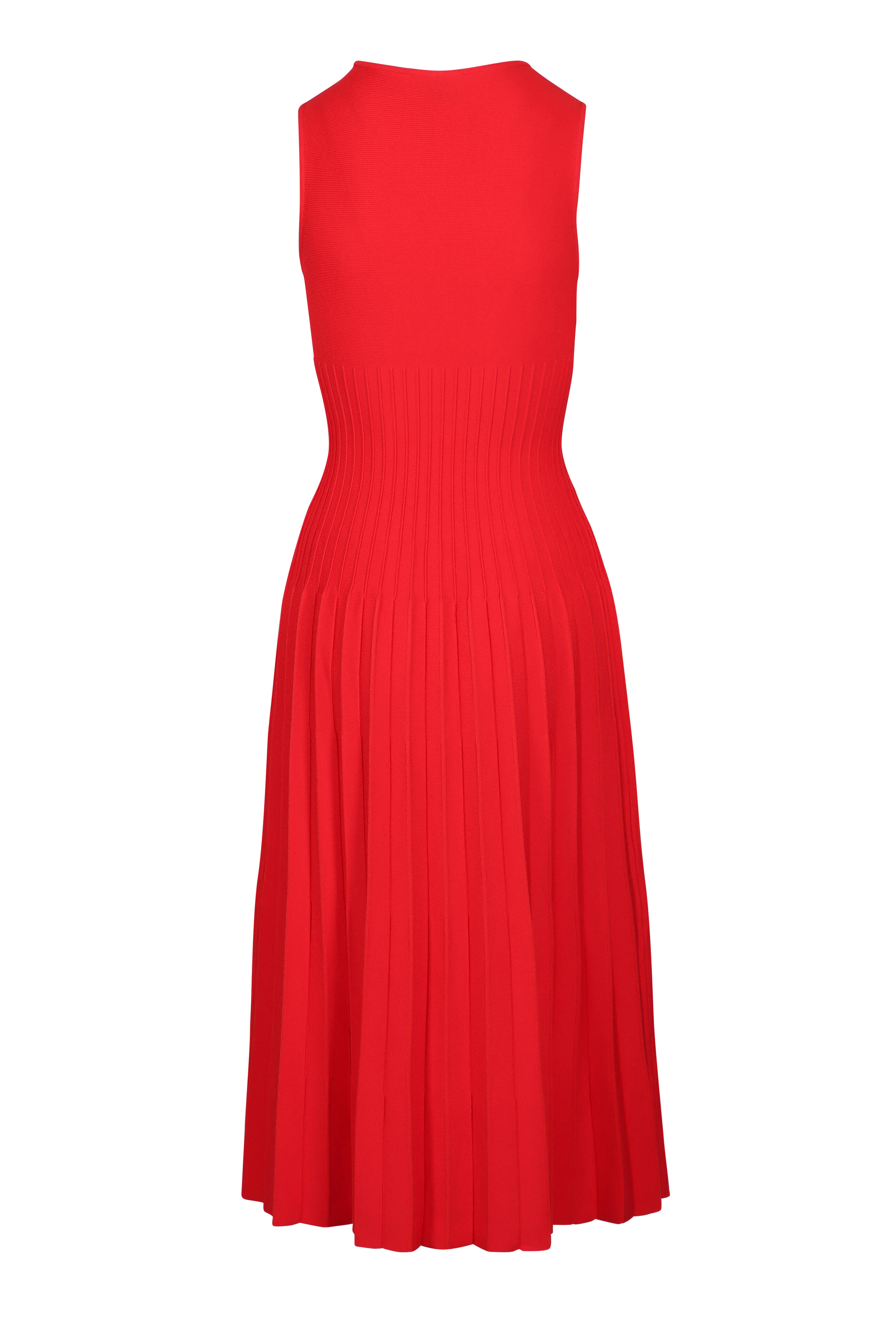 Staud - Red Elyse Knit Midi Dress | Mitchell Stores