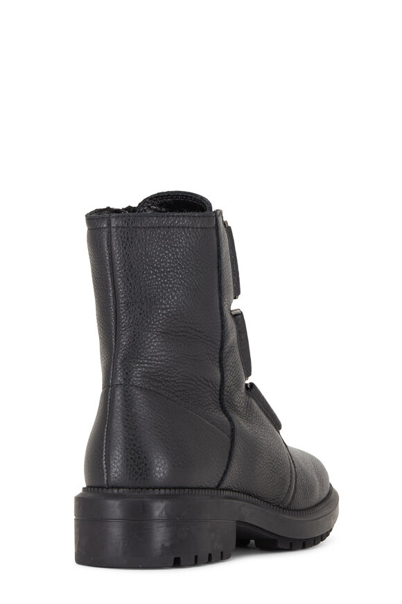 Aquatalia - Liv Black Tumbled Leather Elasticized Ankle Boot