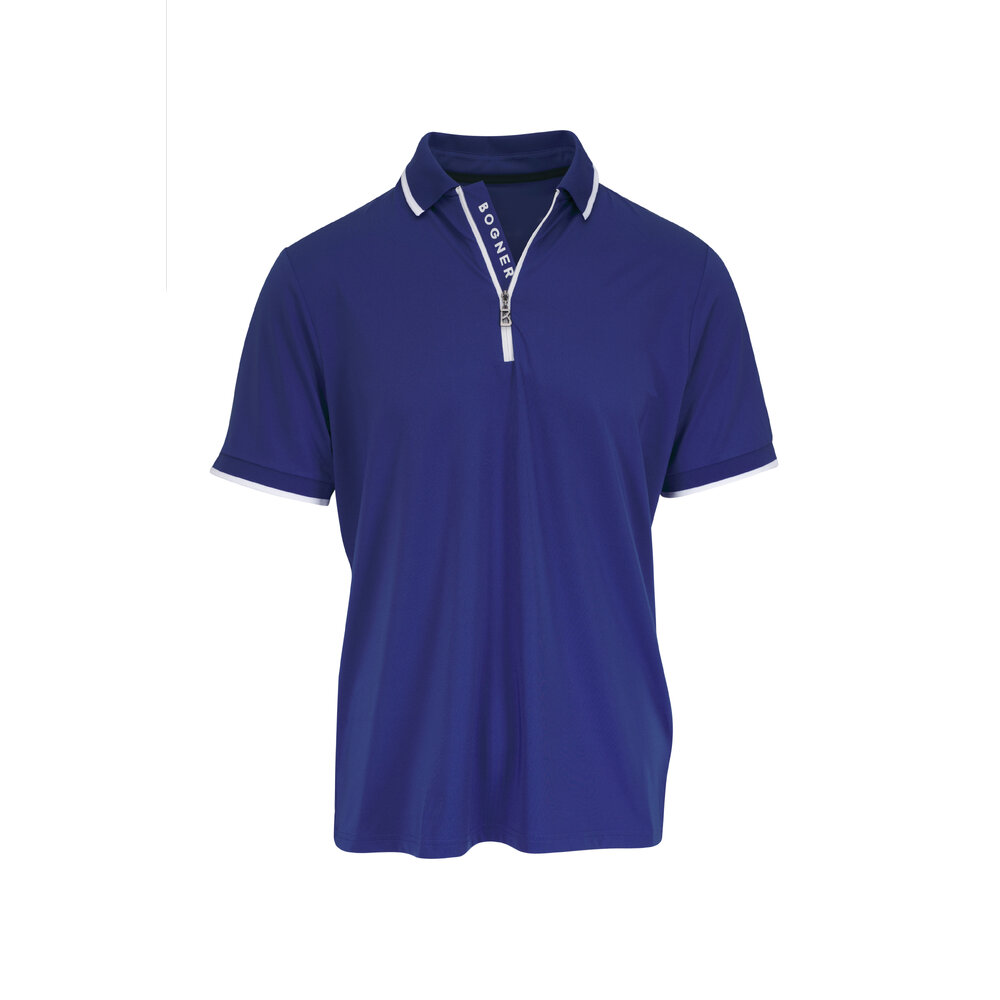 Bogner - Cody Blue Quarter Zip Polo | Mitchell Stores