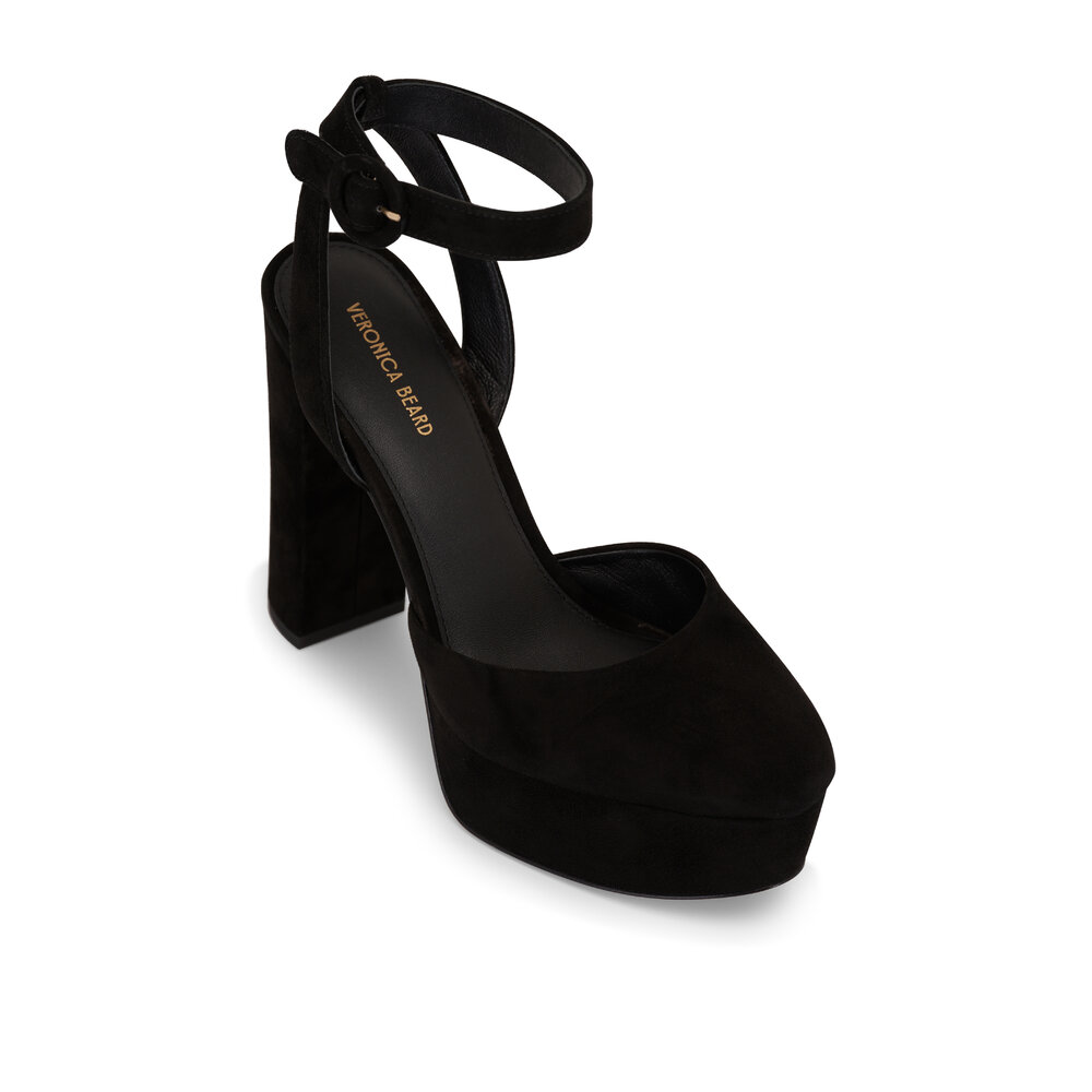 Veronica Beard - Magda Black Suede Platform Pump, 120mm