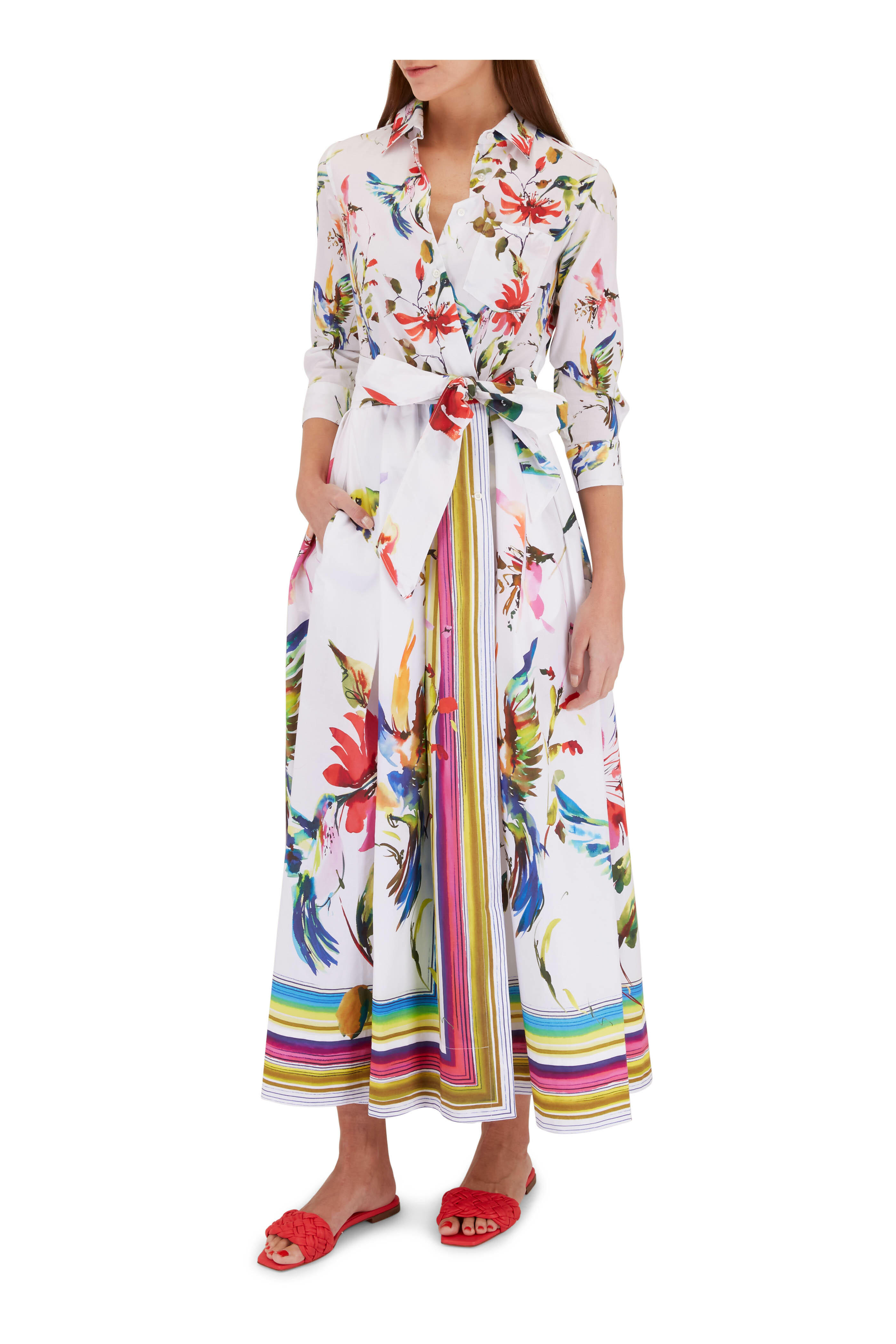 Sara Roka - Elenat Multicolor Floral Asymmetric Dress