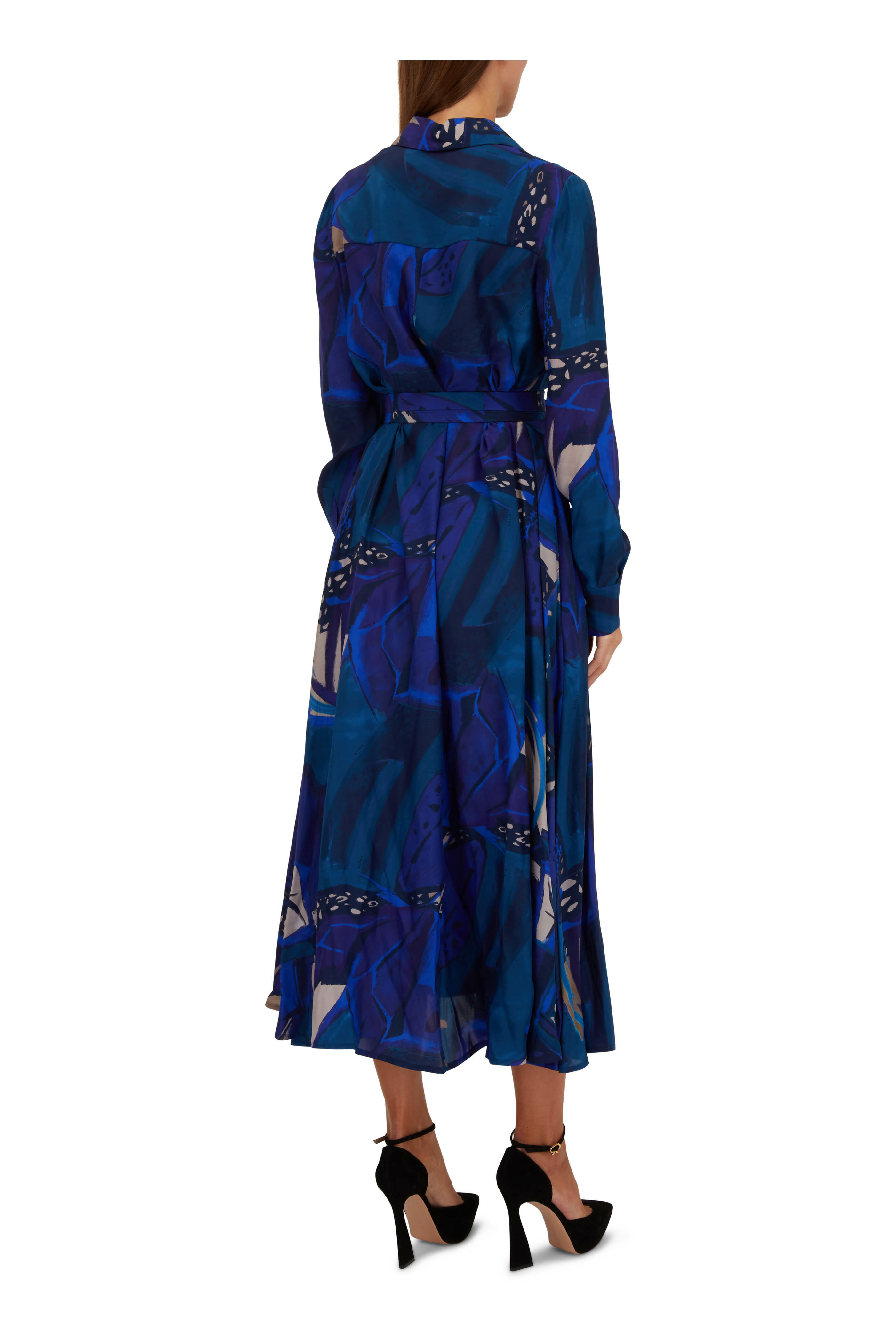 Kiton - Royal Blue Printed Shirtdress | Mitchell Stores