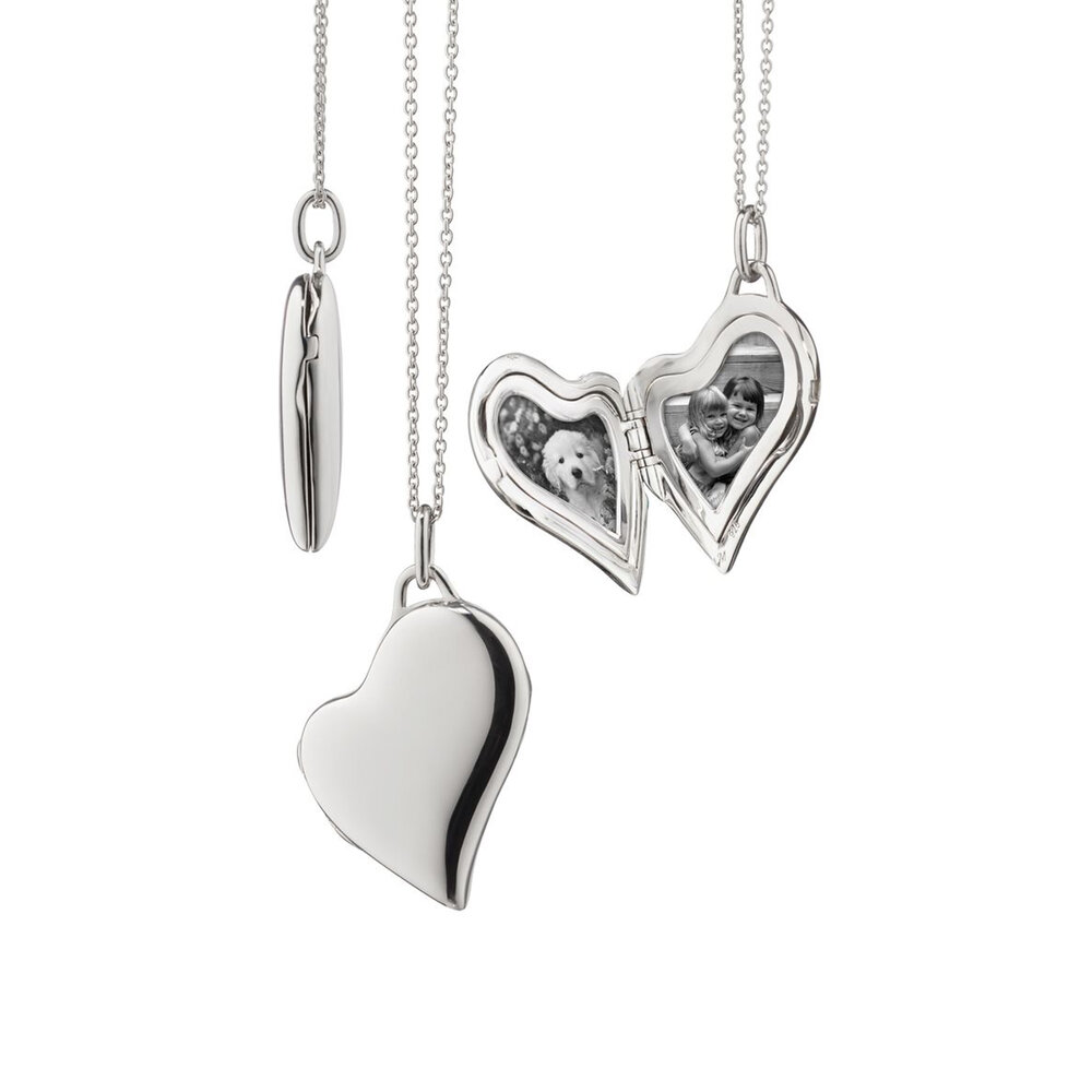Monica Rich Kosann - Slim Two Image Heart Locket Necklace