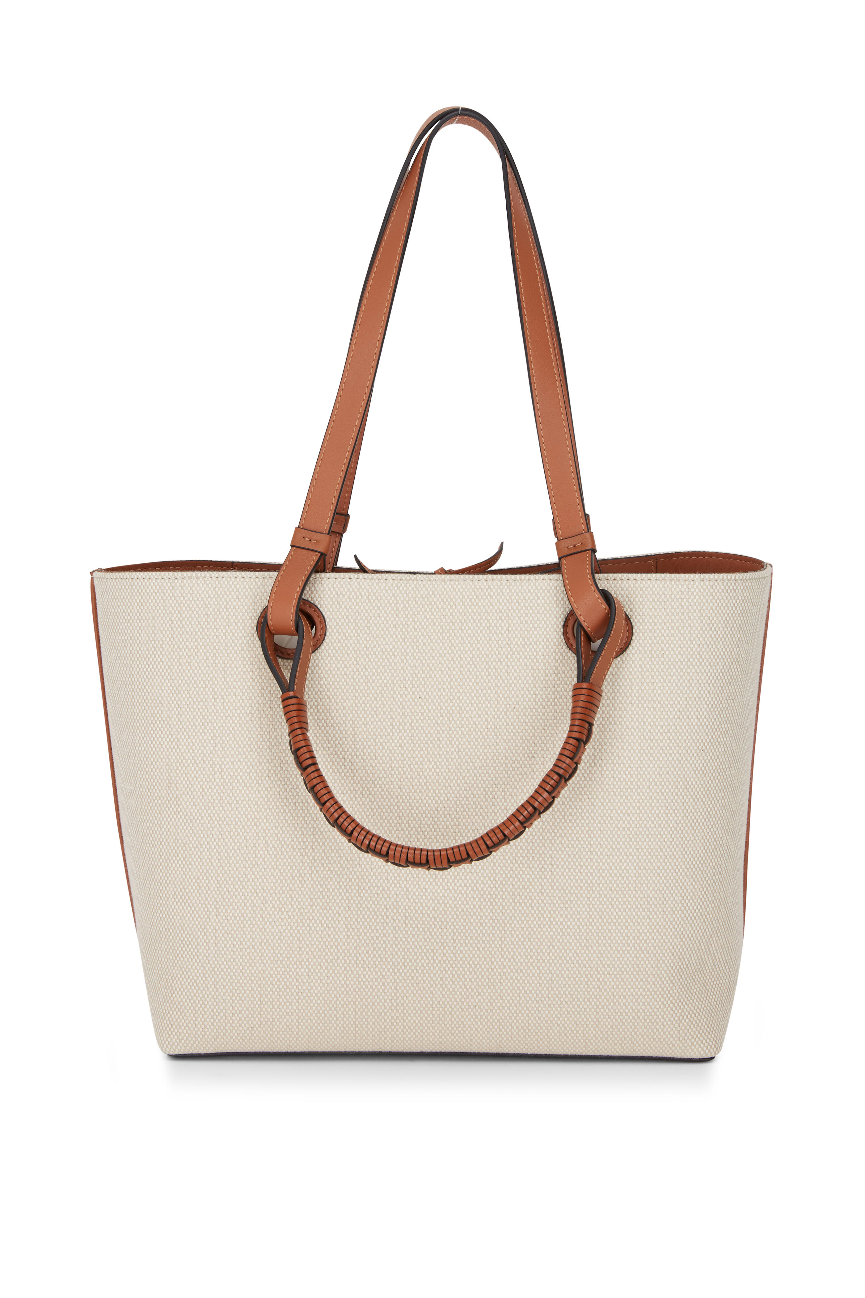 Loewe - Anagram Ecru & Tan Small Canvas Tote | Mitchell Stores Loewe - Anagram Ecru & Tan Small Canvas Tote | Mitchell Stores