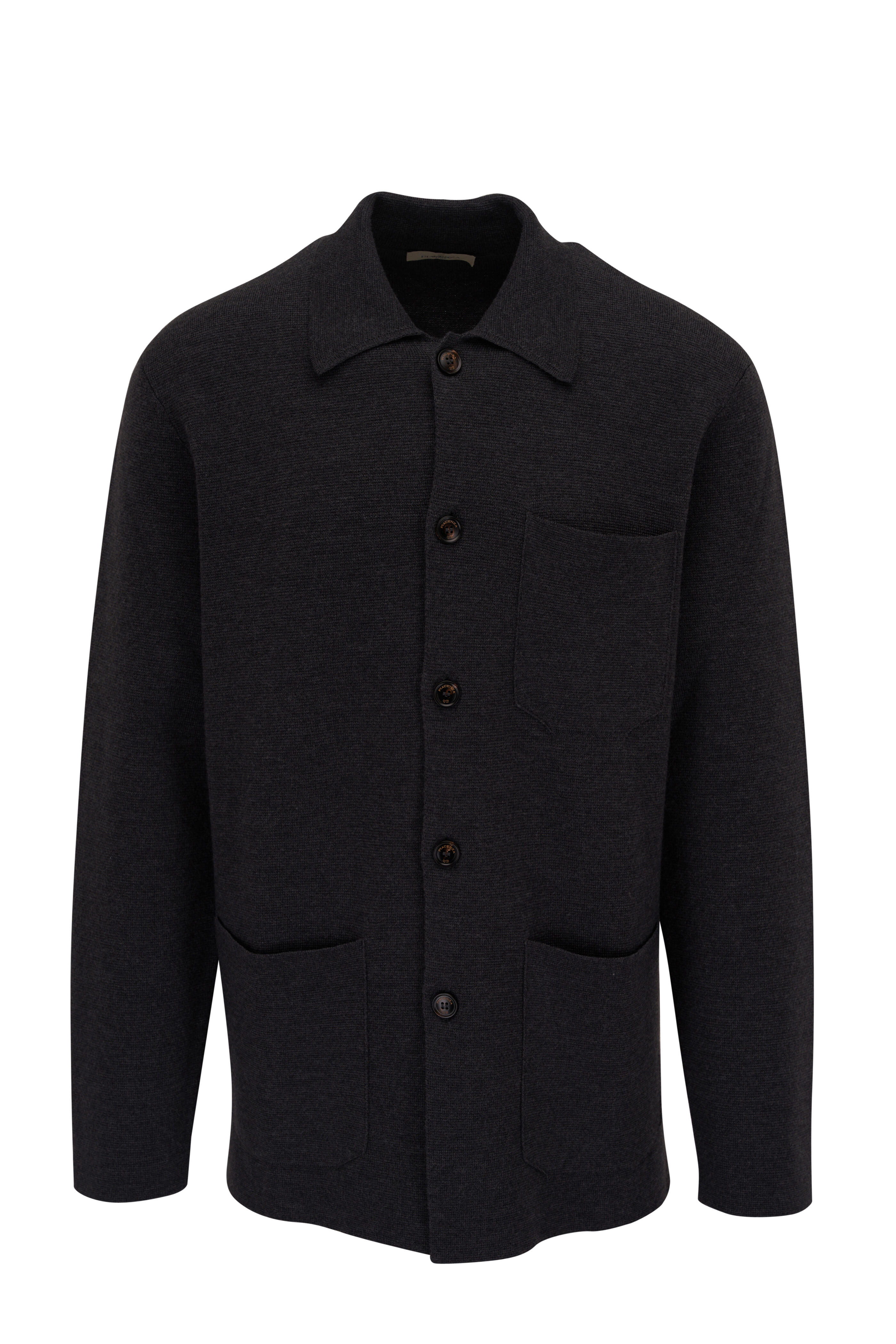 Fratelli Piacenza - Charcoal Gray Wool Knit Swacket