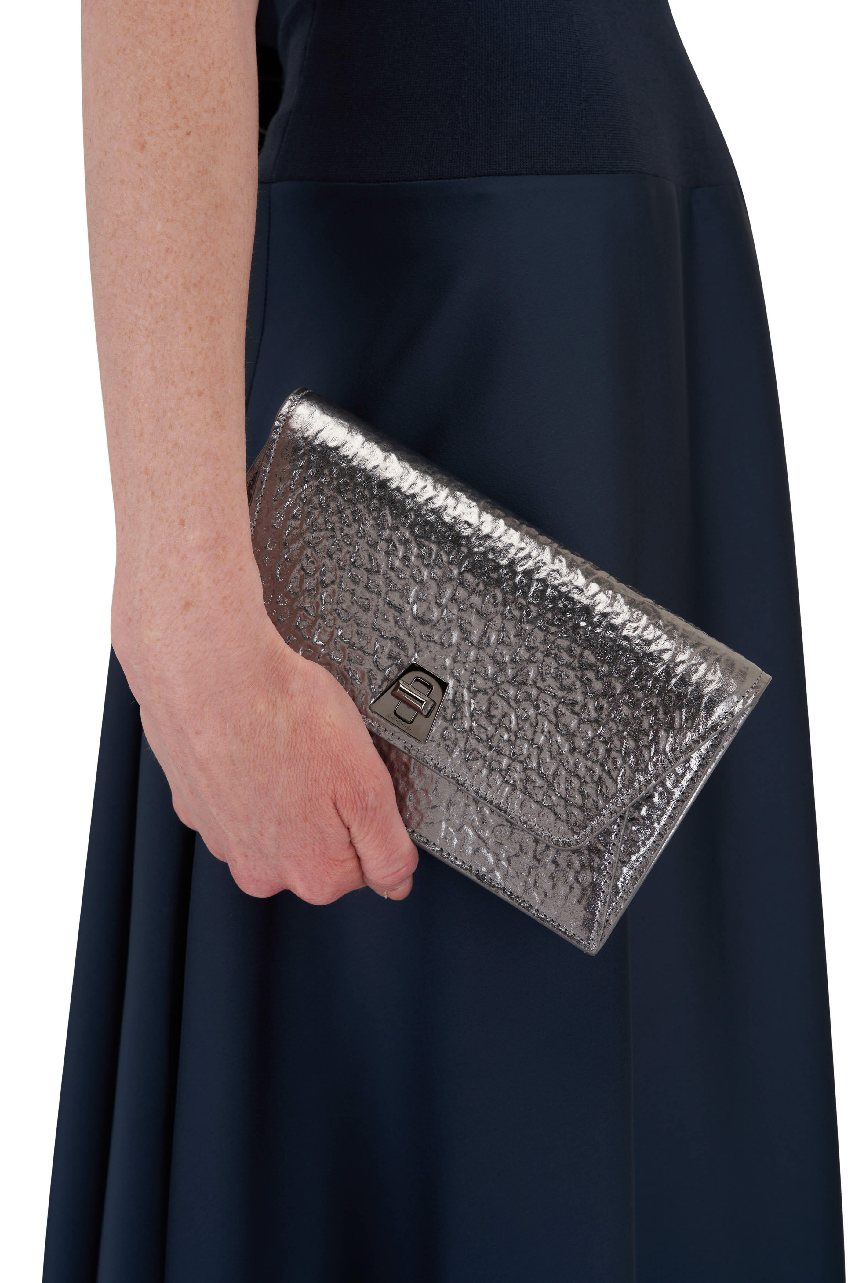 Akris - Anouck Inox Hammered Leather Envelope Bag