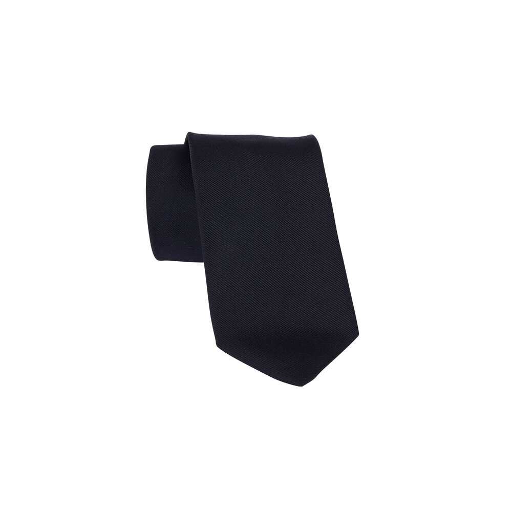 Dion - Black Silk Faille Necktie | Mitchell Stores