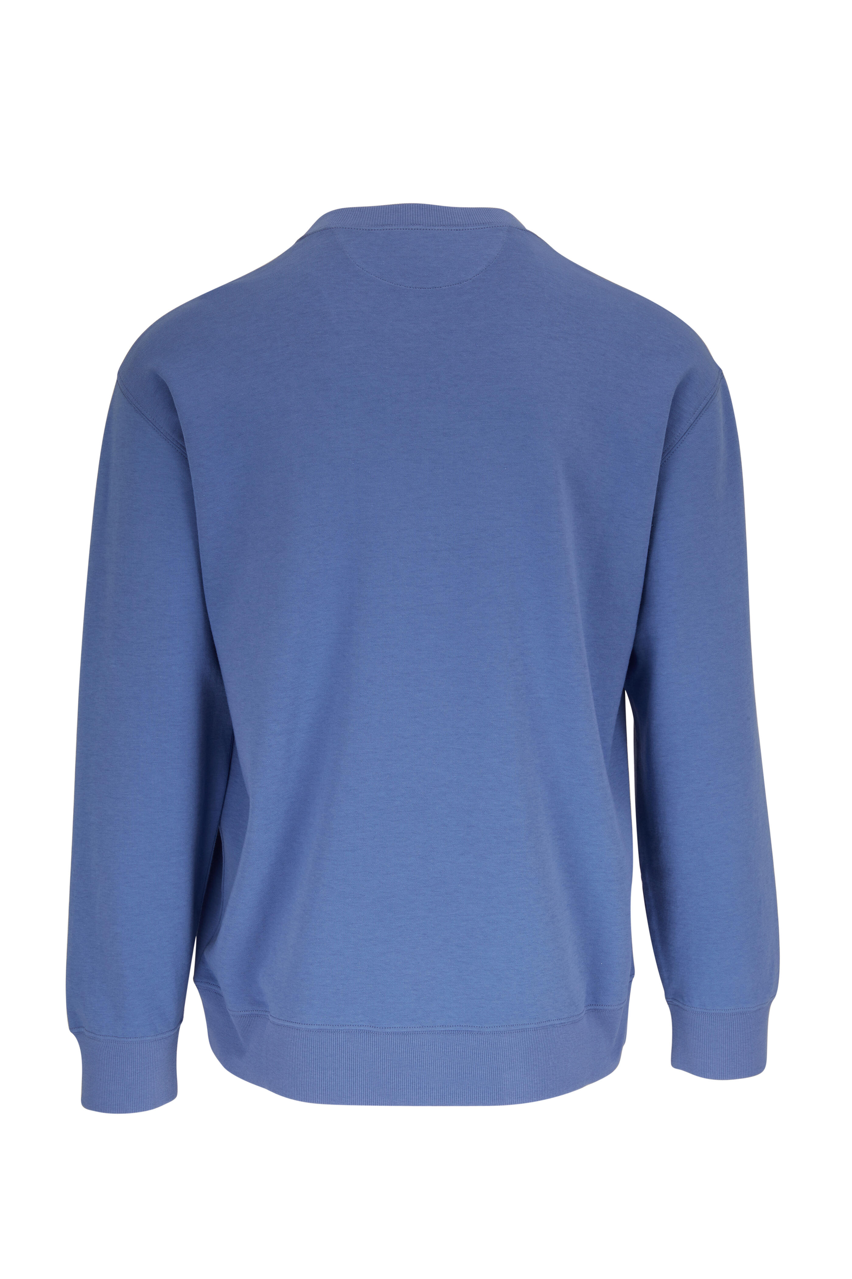 Brunello Cucinelli - Light Blue Cotton Crewneck Sweatshirt