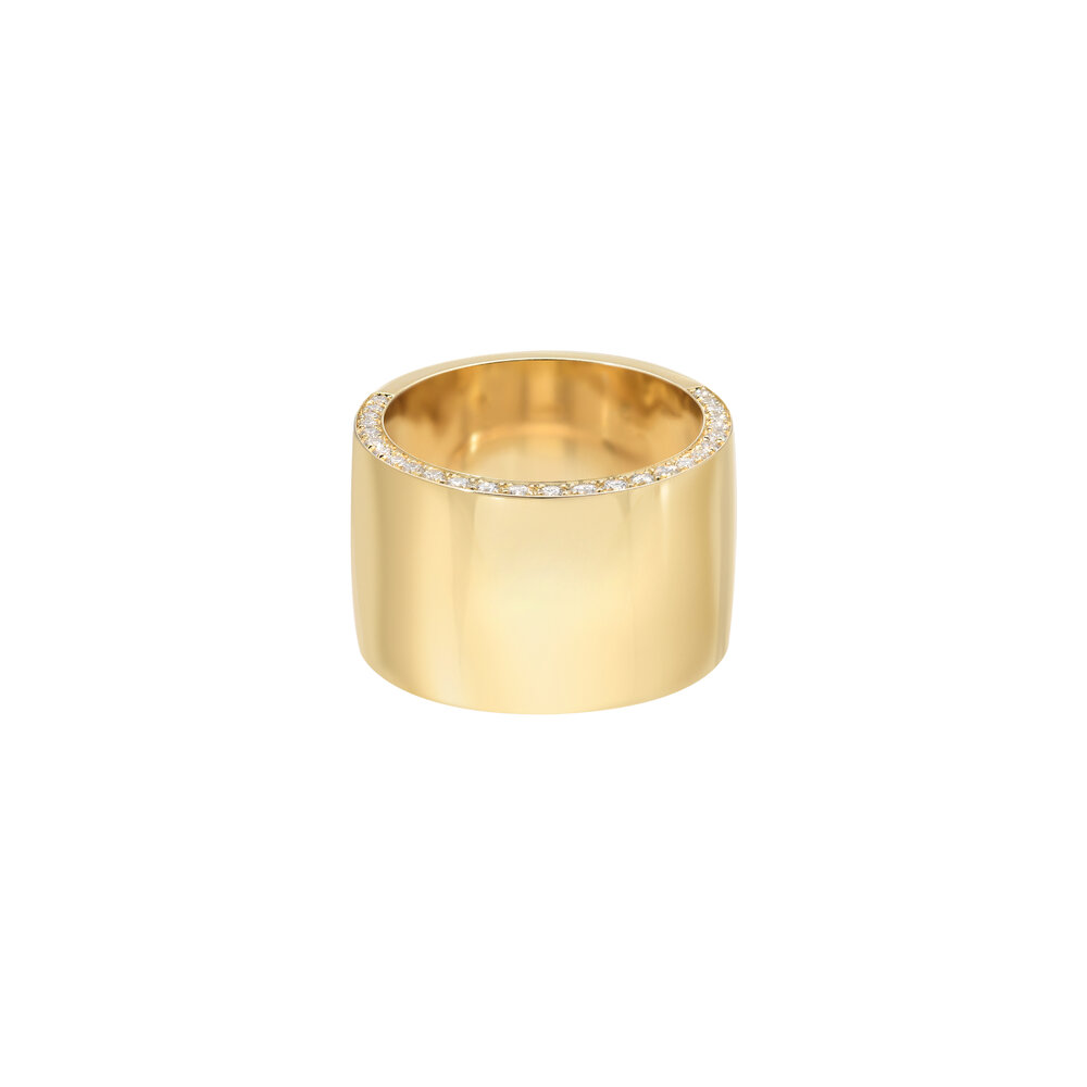 Dru - Diamond & Yellow Gold Cigar Band | Mitchell Stores