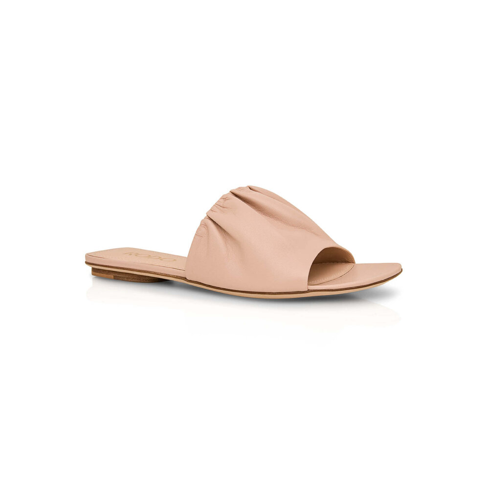 Rodo Firenze - Ruched Flat Sandal in Blush | Mitchell Stores