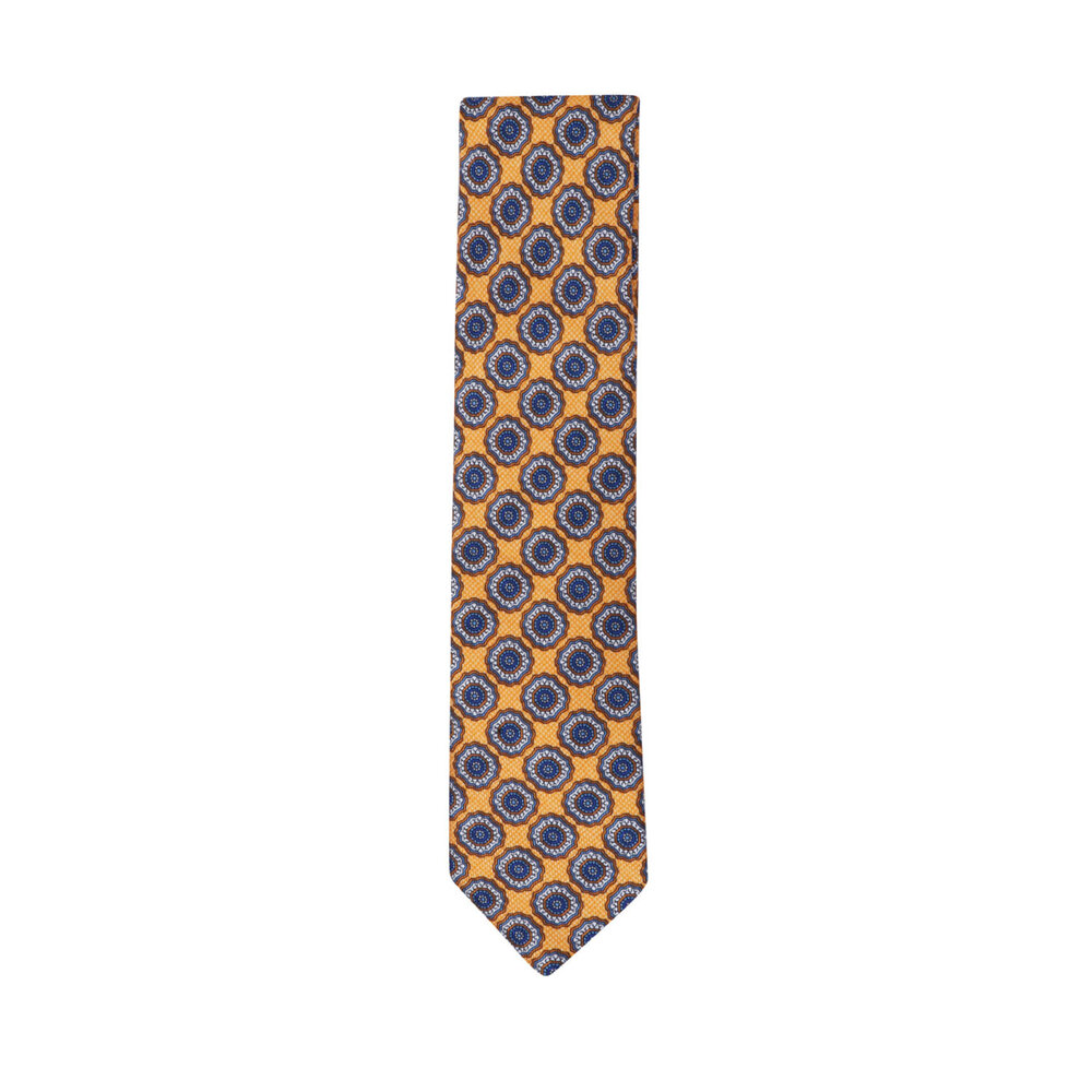 Geoff Nicholson - Gold Medallion Silk Tie | Mitchell Stores
