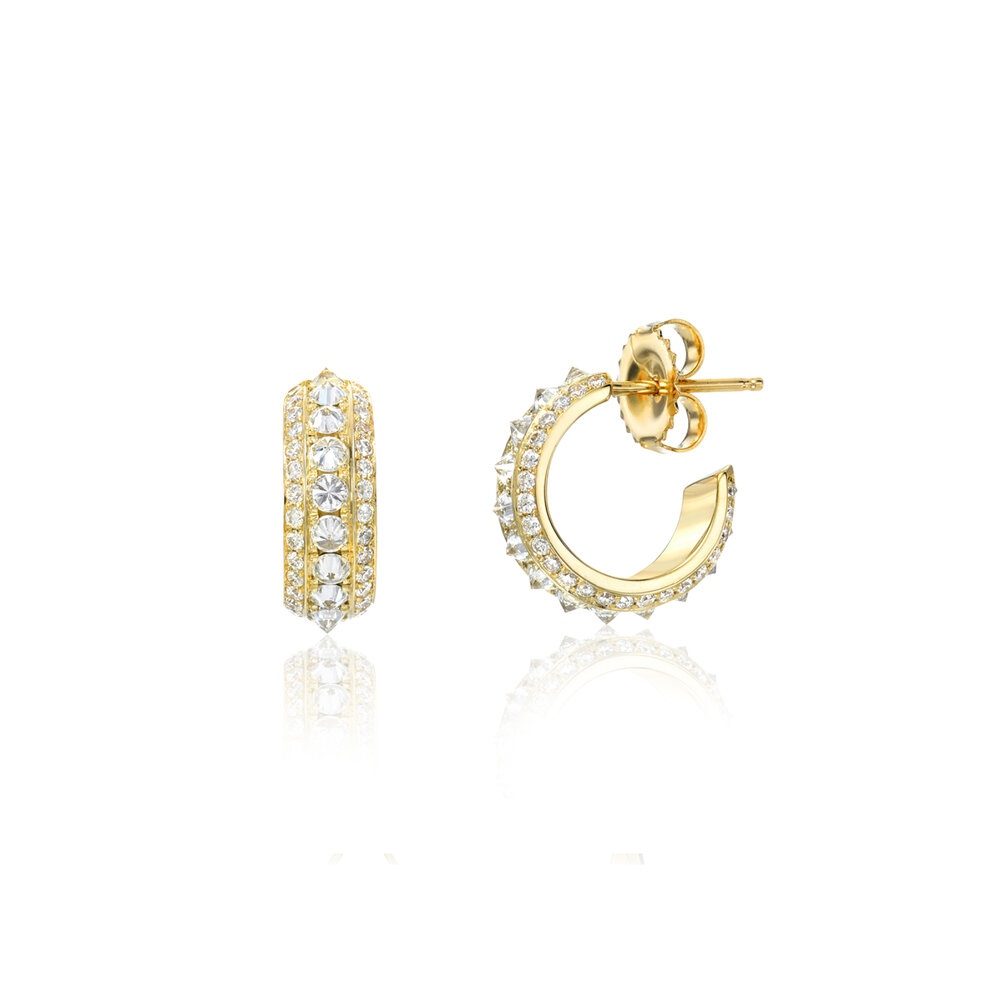 Dru - Diamond Baby Spiked Hoops | Mitchell Stores