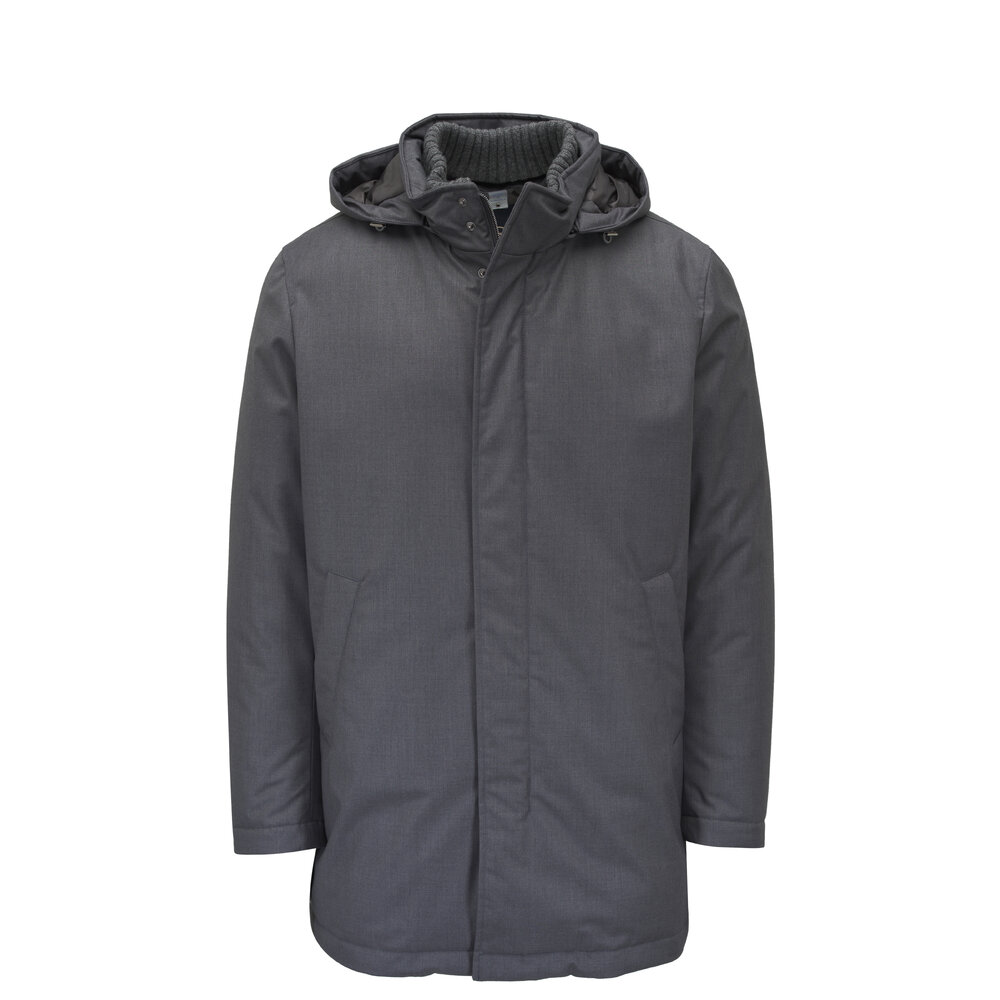 Herno - Sub-Zero Down Gray Hooded Carcoat | Mitchell Stores